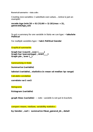 STAT1103 Exam Cheat Sheet - DEFINITIONS Cross-sectional: singular point Longitudinal -: over ...