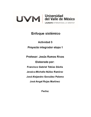 Mapa mental uvm enfoque sistemico - Enfoque Sistémico - UVM - Studocu