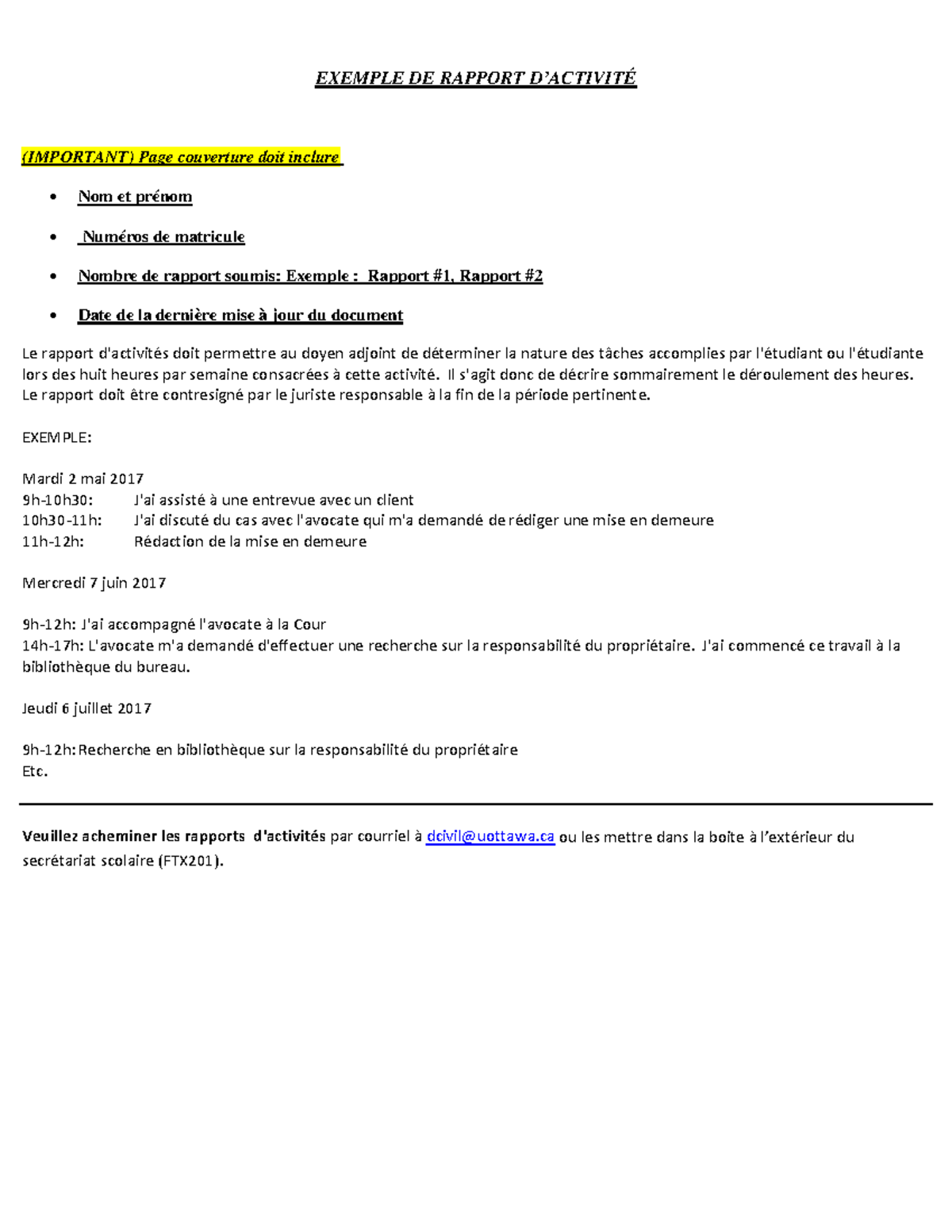 Exemple de rapport - Nous travaillons de façon correcte - EXEMPLE DE ...