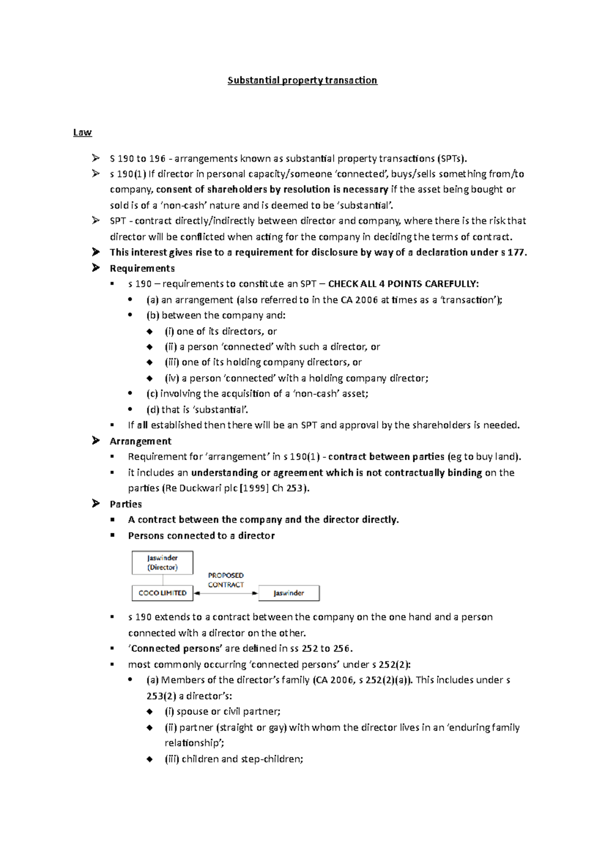 Substantial property transaction - info and company procedure ...
