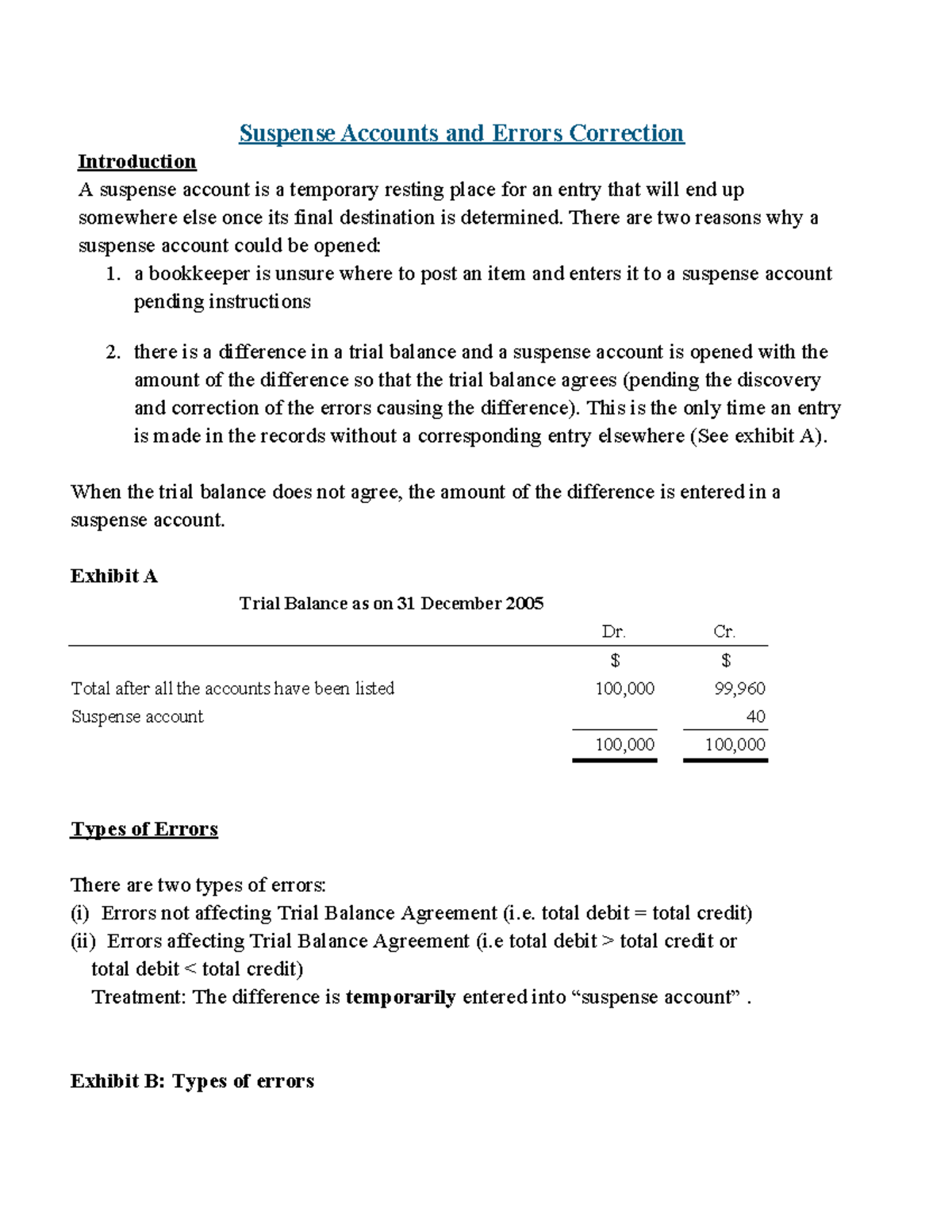 Suspense Accounts and Errors Correction - Suspense Accounts and Errors ...