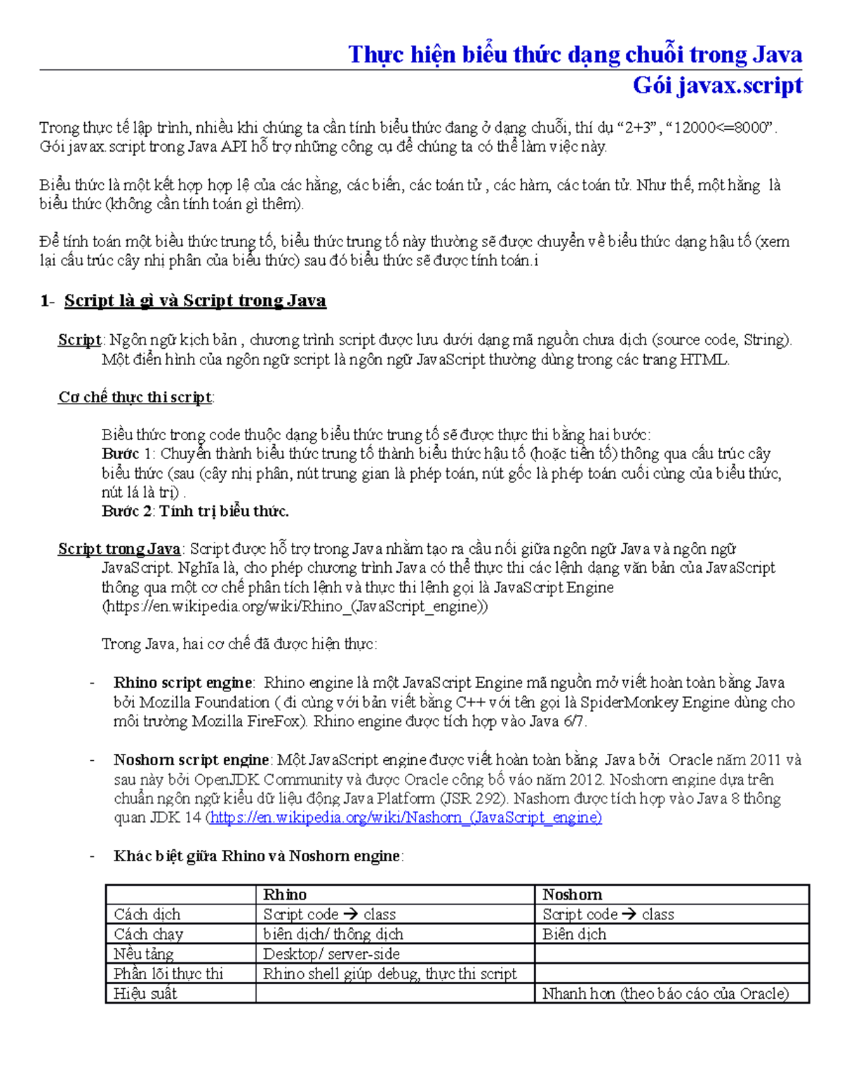 Evaluate Expression String - Thực hiện biểu thức dạng chuỗi trong Java Gói javax Trong thực tế ...