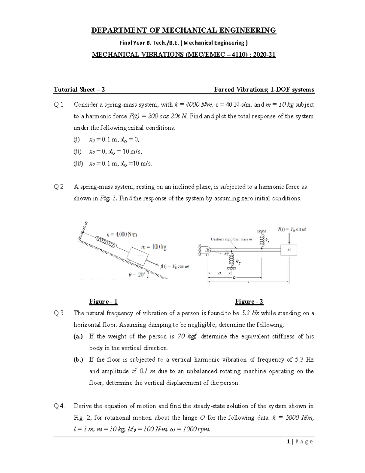100019756 - DEPARTMENT OF MECHANICAL ENGINEERING Final Year B. Tech./B ...