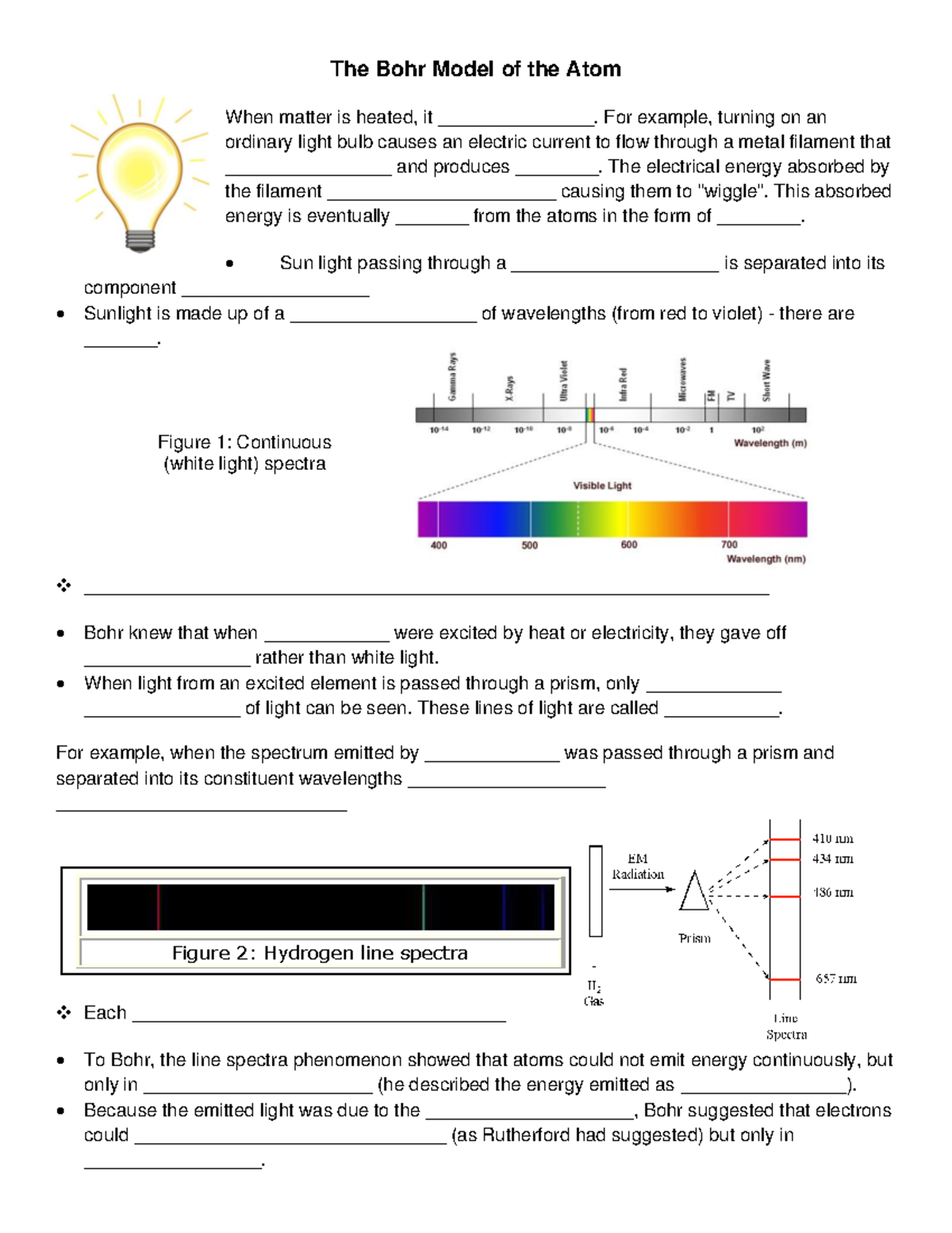 2 The Bohr Model of the Atom - The Bohr Model of the Atom When matter ...