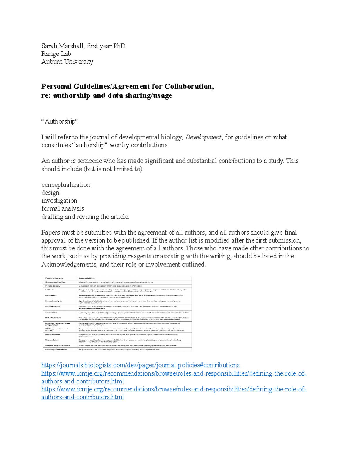 Marshall Authorship and Data Sharing Agreement Assignment - Sarah ...
