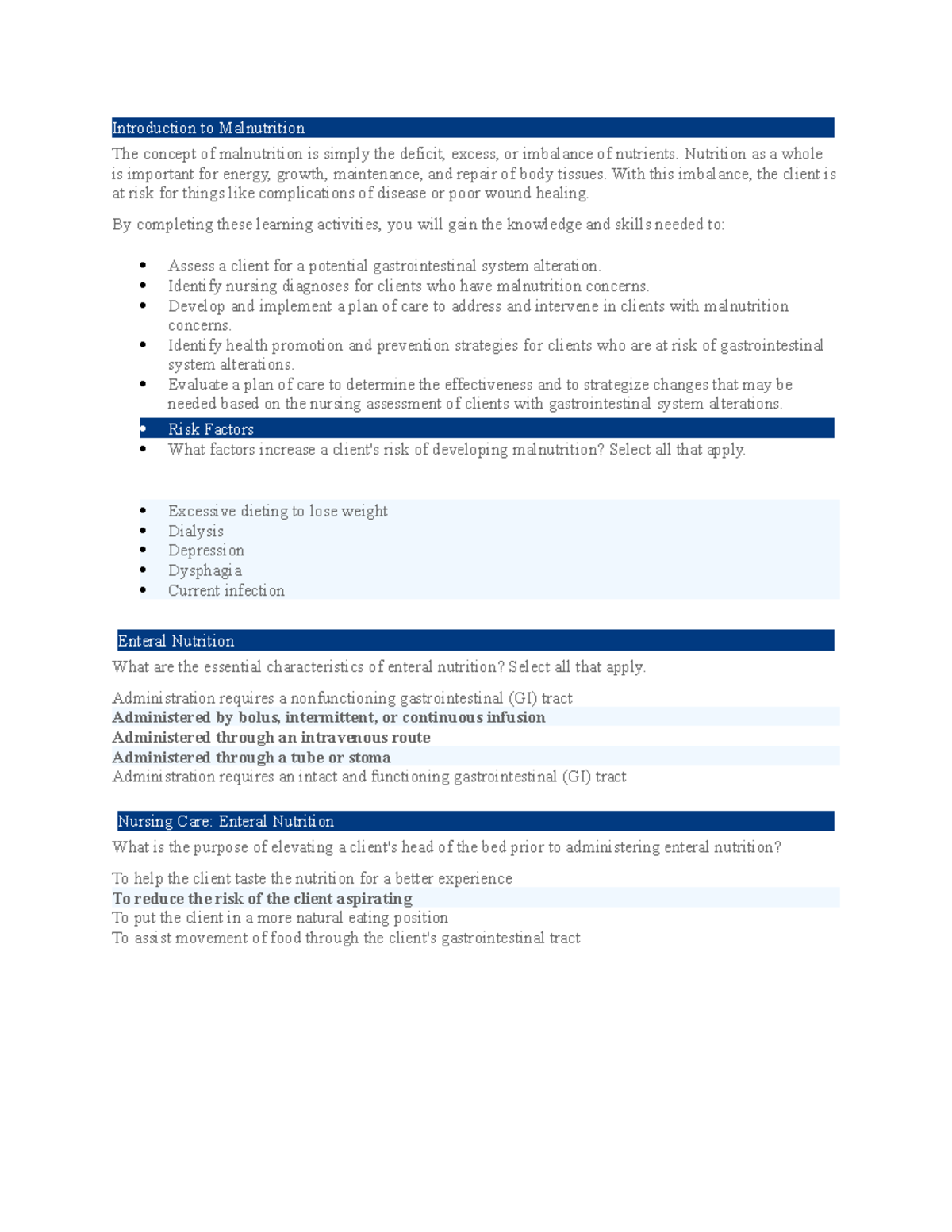 NR324 Week 5 Edapt Malnutrition - Introduction to Malnutrition The ...