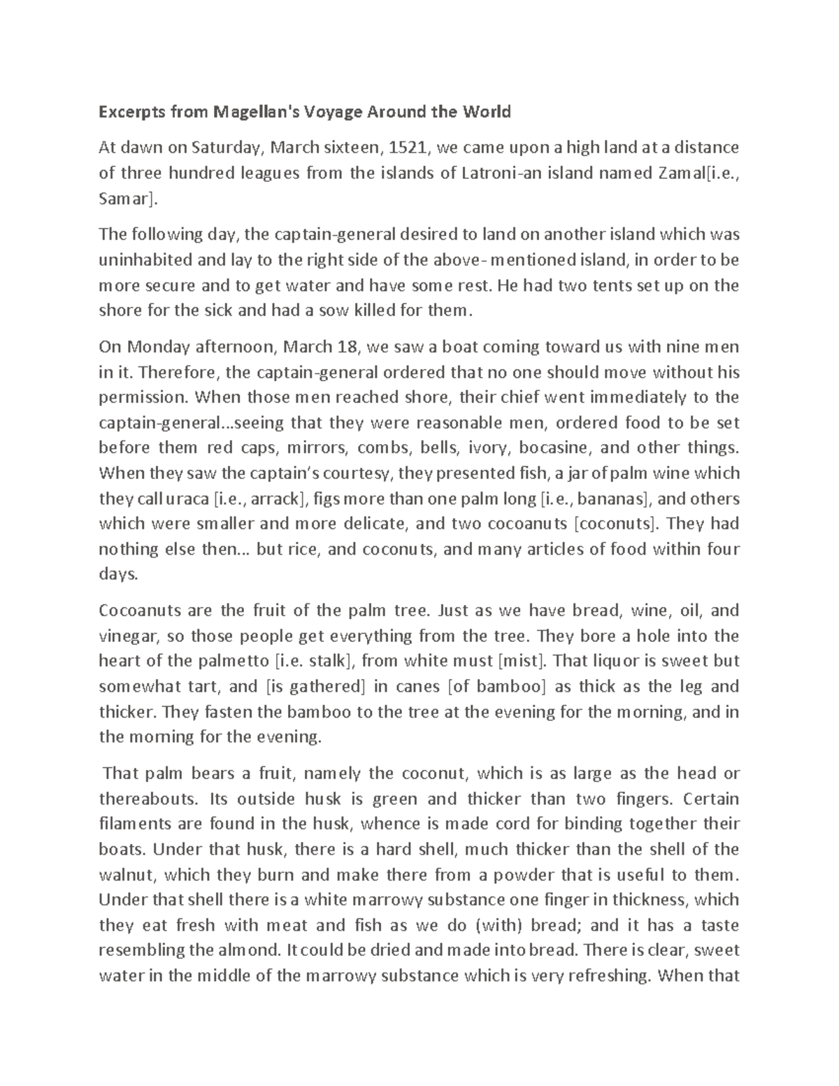 First-Voyage-of-Magellan - Excerpts from Magellan's Voyage Around the ...