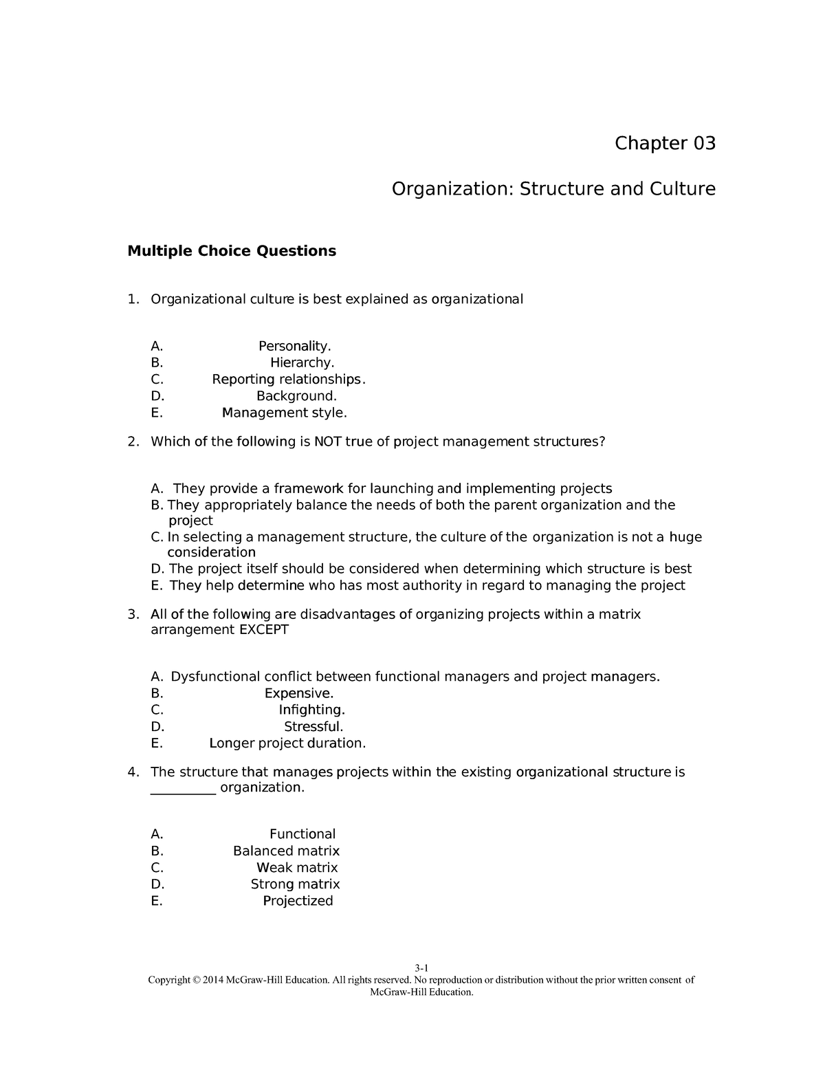 Test-bank-ch-3 compress - Chapter 03Chapter 03 Organization: Structure ...