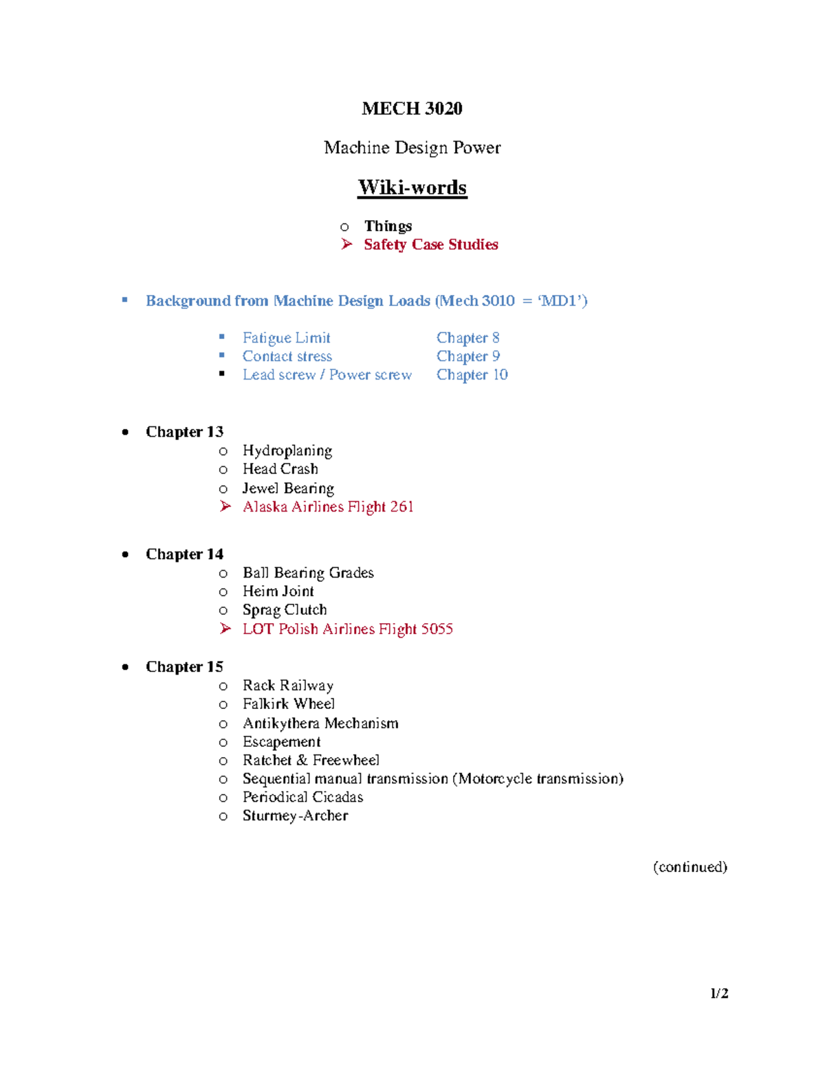 Wiki Word Explanations - 1 / 2 MECH 302 0 Machine Design Power Wiki ...