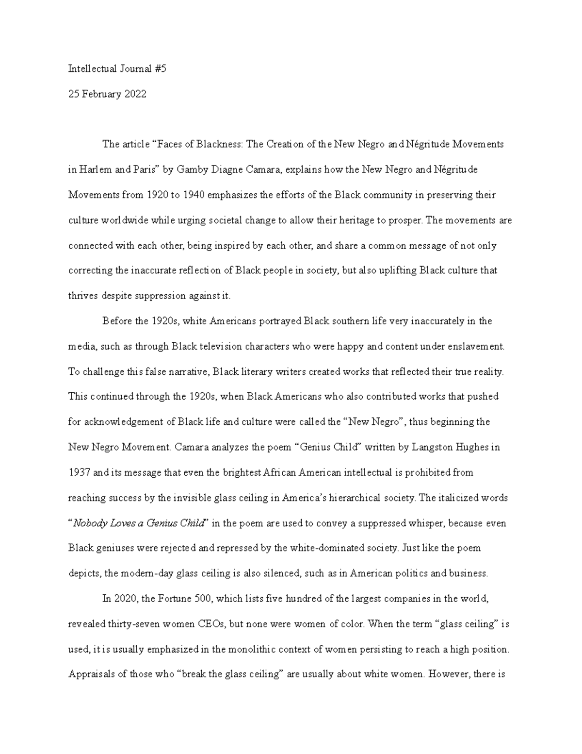 Intellectual Journal #5 - The movements are connected with each other ...