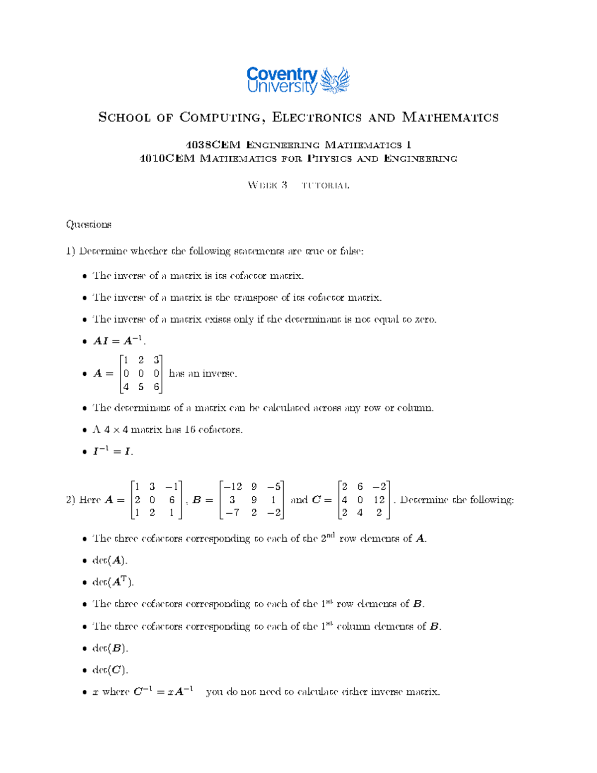 Linear algebra 3 - practice questions - ♦♦ ♦ ♦♠♣ t ♥ tr♦♥ s ♥ t ♠ t s ...