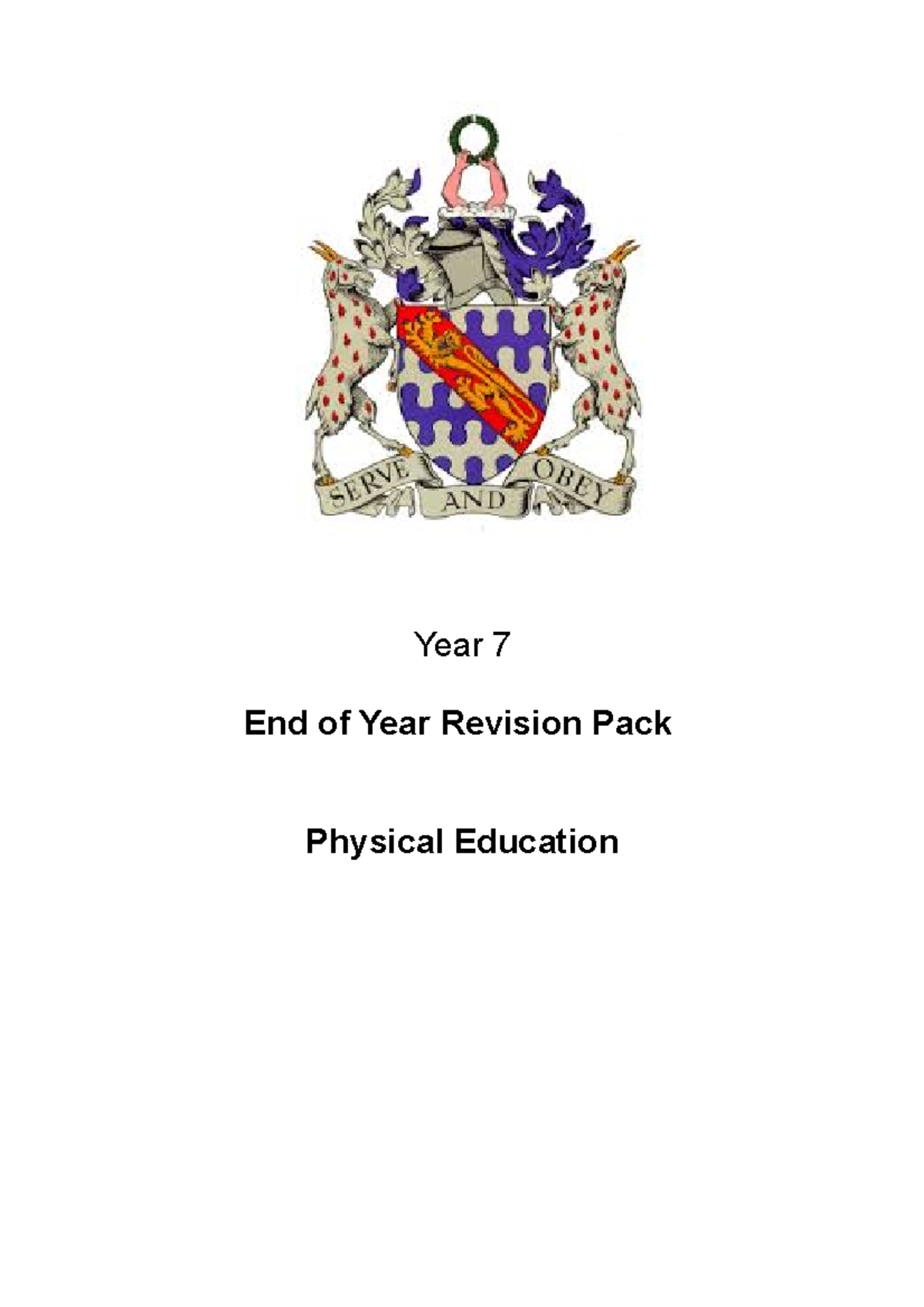 Year 7 - Revision Booklet - Year 7 End of Year Revision Pack Physical ...