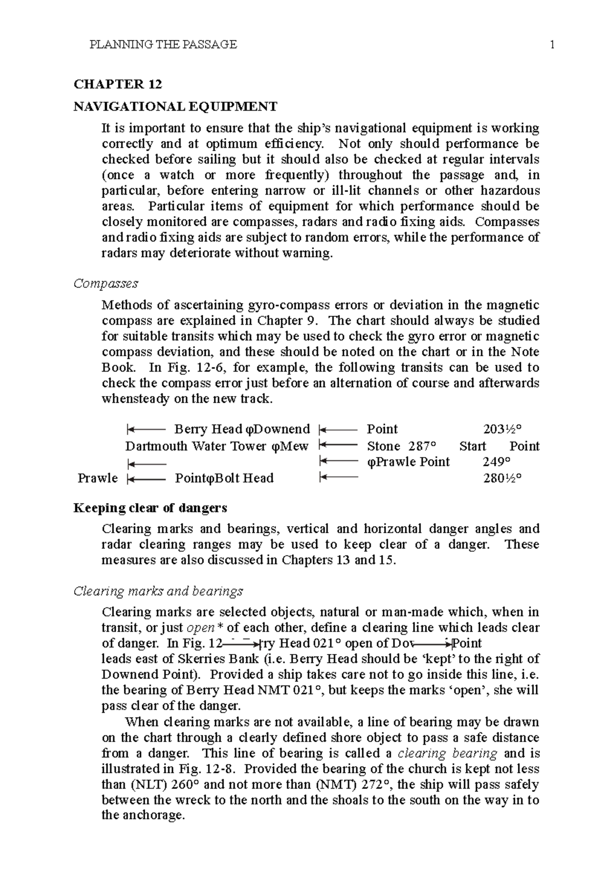 Chapter 12 Planning THE Passage ( Navigational Equipment) - PLANNING ...