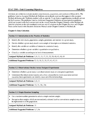 Unit 1 Learning Objectives - STAT 2300 Online – Unit 1 Learning ...
