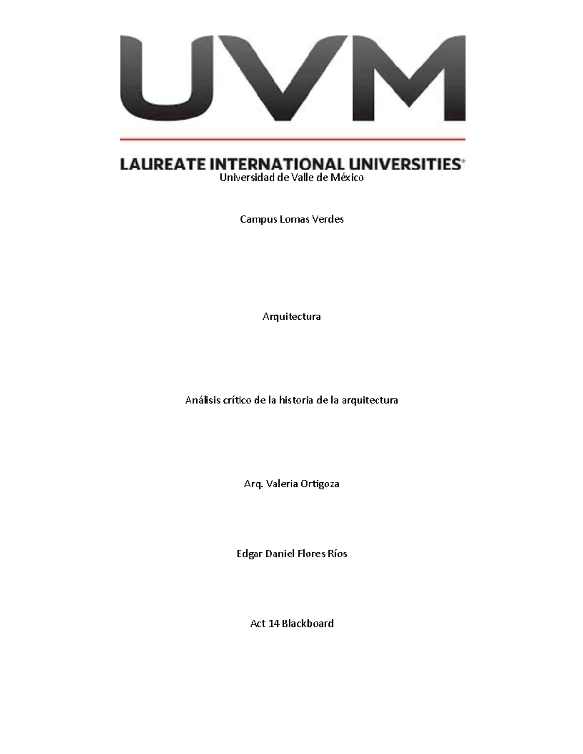 A#14 EDFR hist - tarea - Universidad de Valle de México Campus Lomas ...