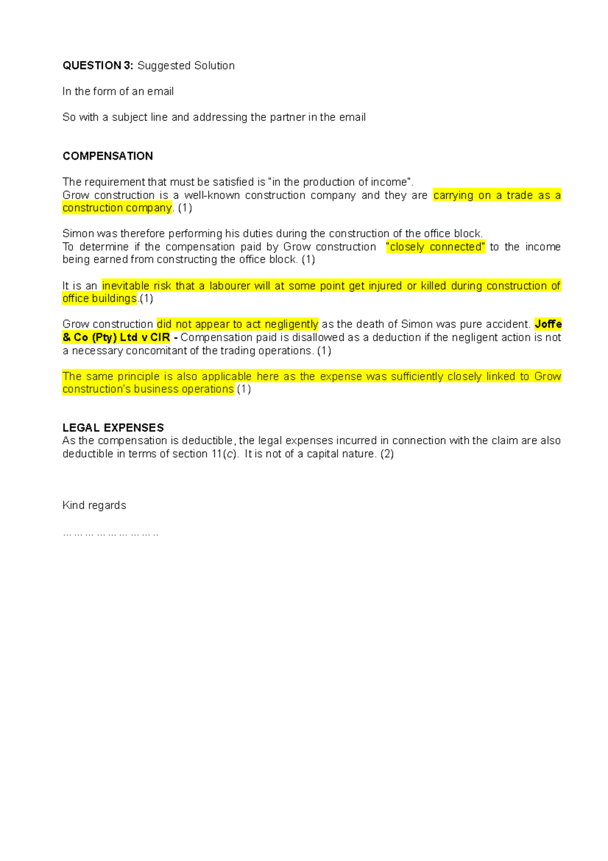 Suggested solution Q3 and 4 - QUESTION 3: Suggested Solution In the ...