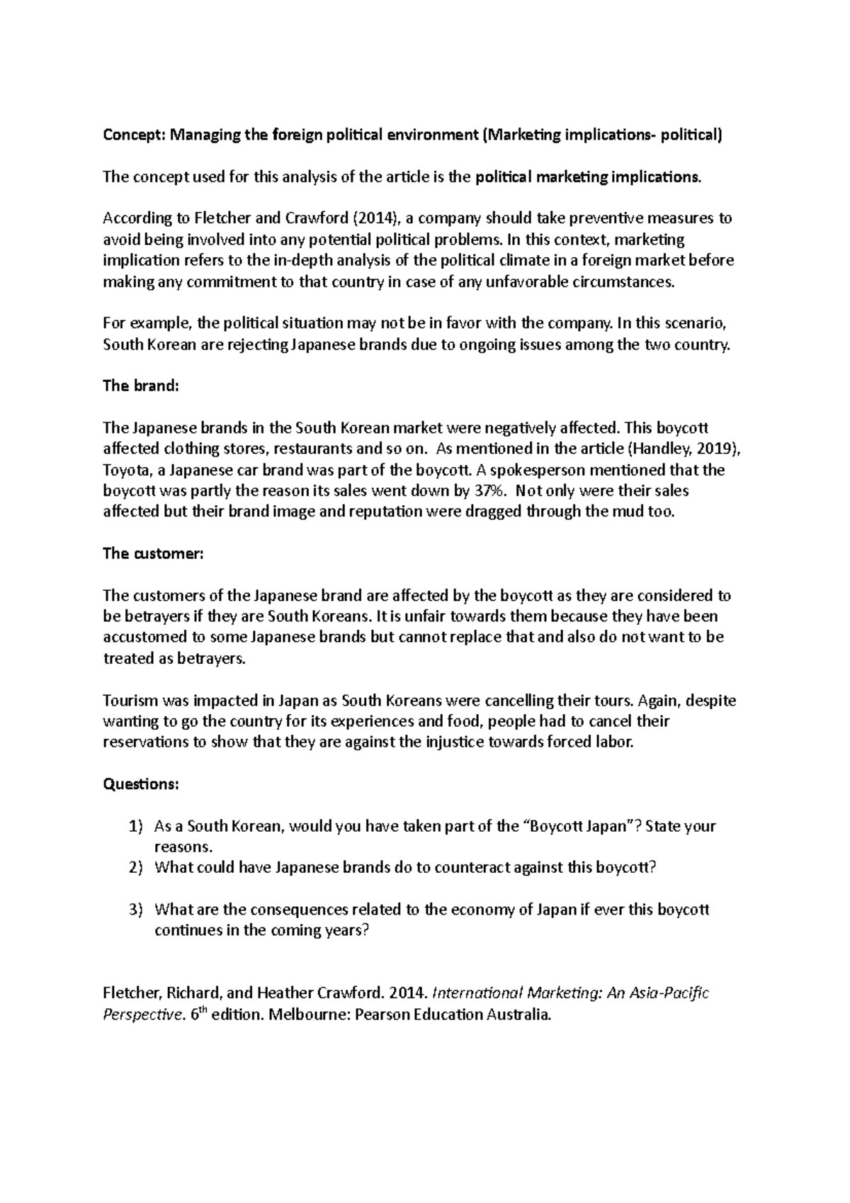 Marketing notes on marketing across borders - Concept: Managing the ...