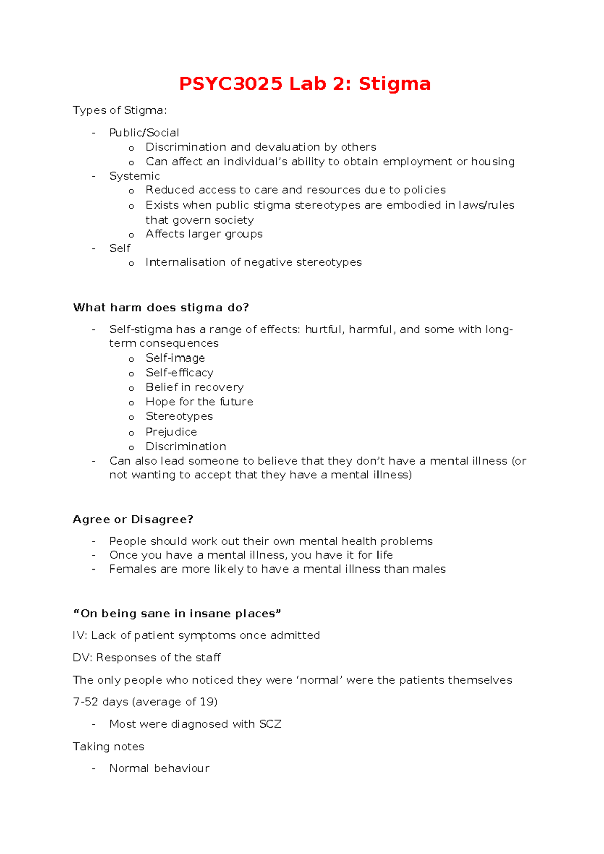 PSYC3025 Lab 2 Week 3 - Notes from the second lab - PSYC3025 Lab 2 ...
