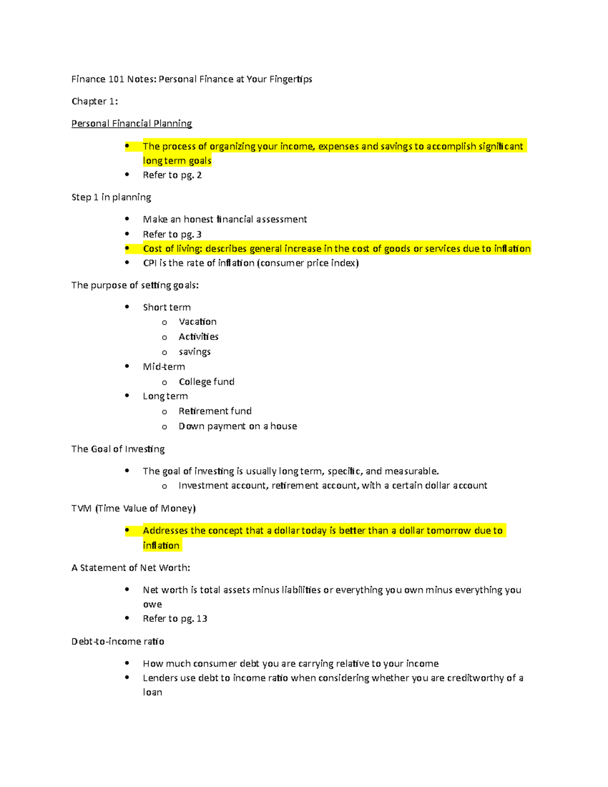 Finance 101 Notes - Finance 101 Notes: Personal Finance at Your ...