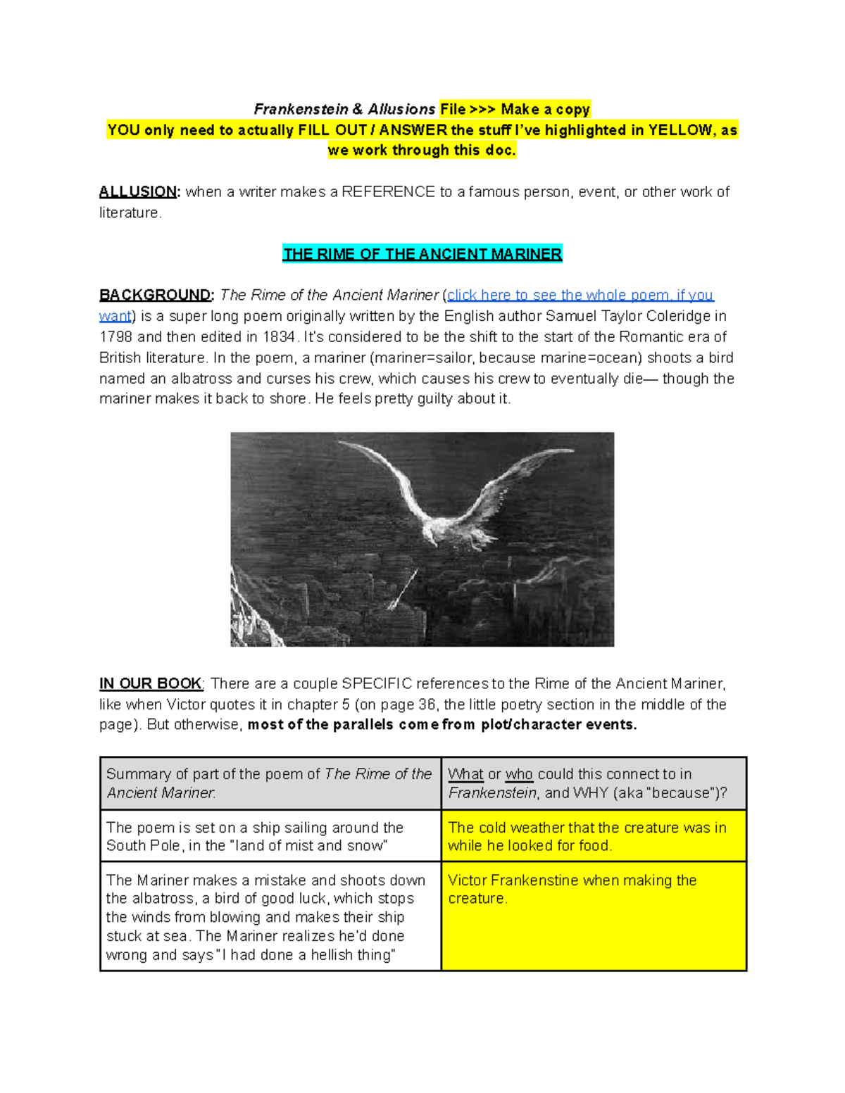 Copy of Frankenstein & Allusions - Frankenstein & Allusions File ...