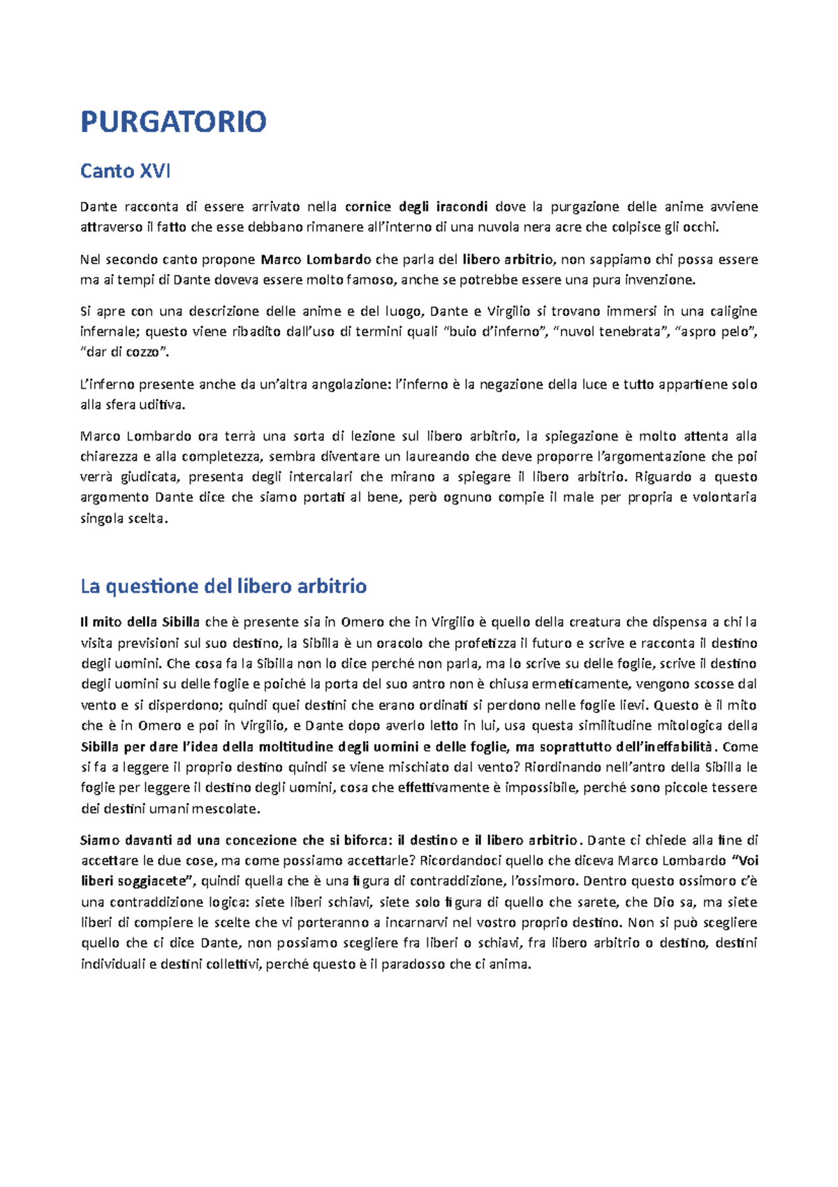 Purgatorio - Canto XVI - Appunti di lezione Tutte - PURGATORIO Canto ...