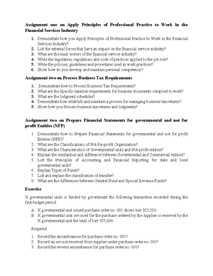 Worksheet - Exercise one The analysis of transaction in terms of the ...