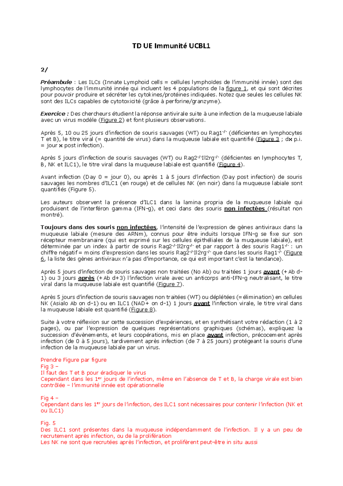 TD Immunité - correction du TD - TD UE Immunité UCBL 2/ Préambule : Les ...