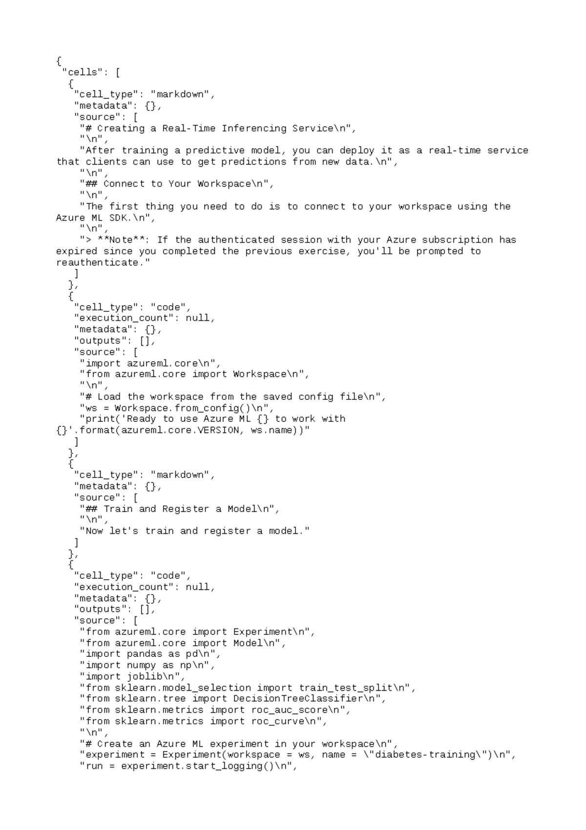07A - Creating a Real-time Inferencing Service - { "cells": [ { "cell ...