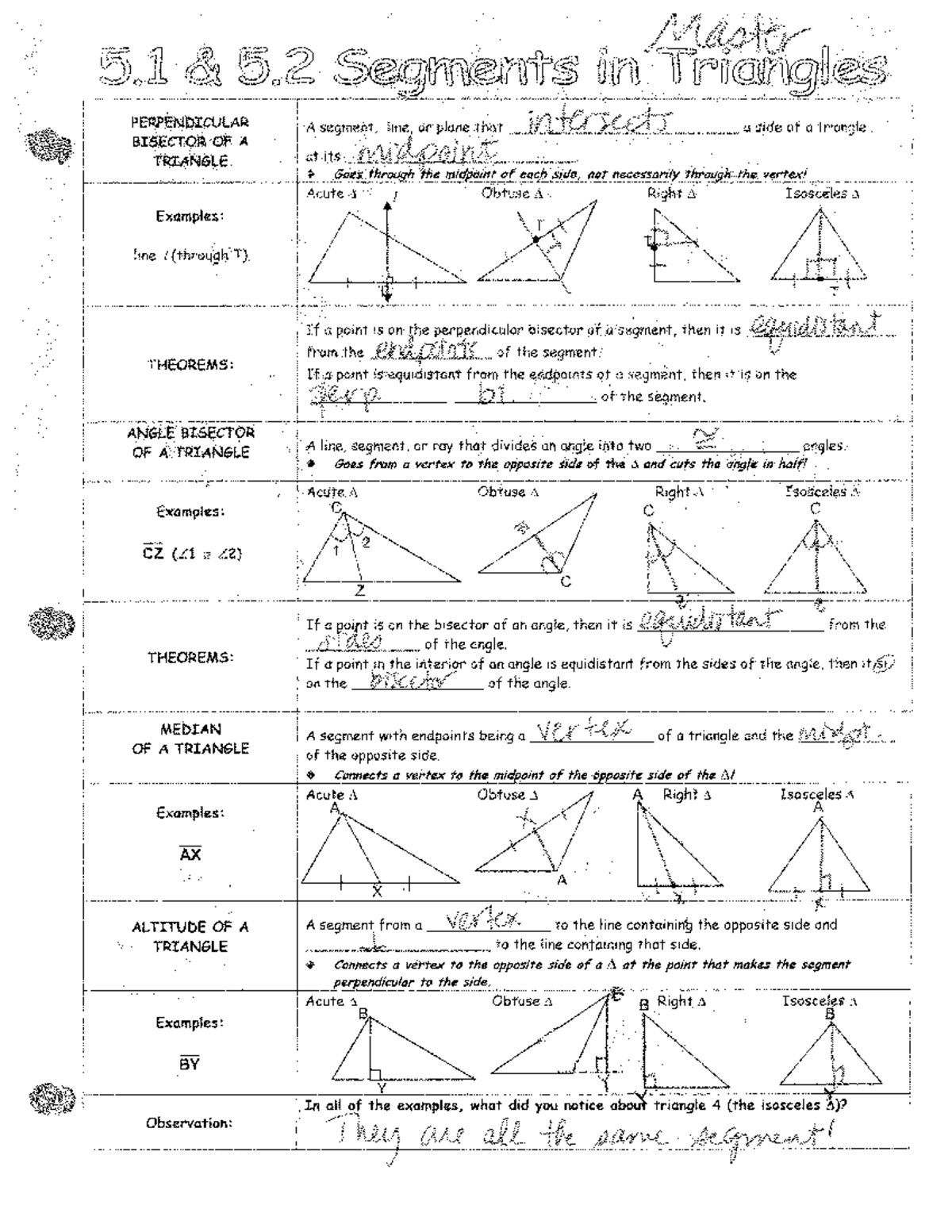 Day 07 - 5-1 and 5-2 segments in triangles key - Master 5 5 Segments in ...