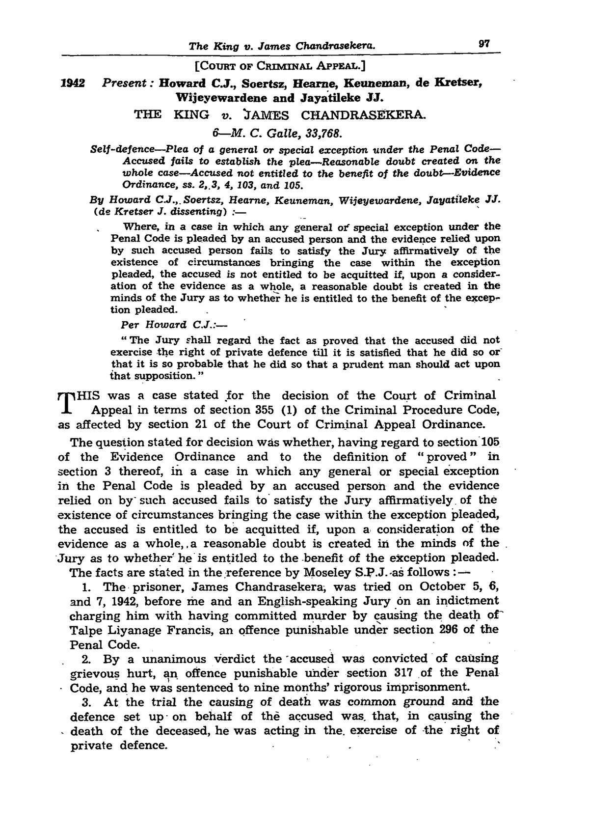 THE-KING-v - Case law - 97 T h e K i n g v. J a m e s C h a n d r a s e ...