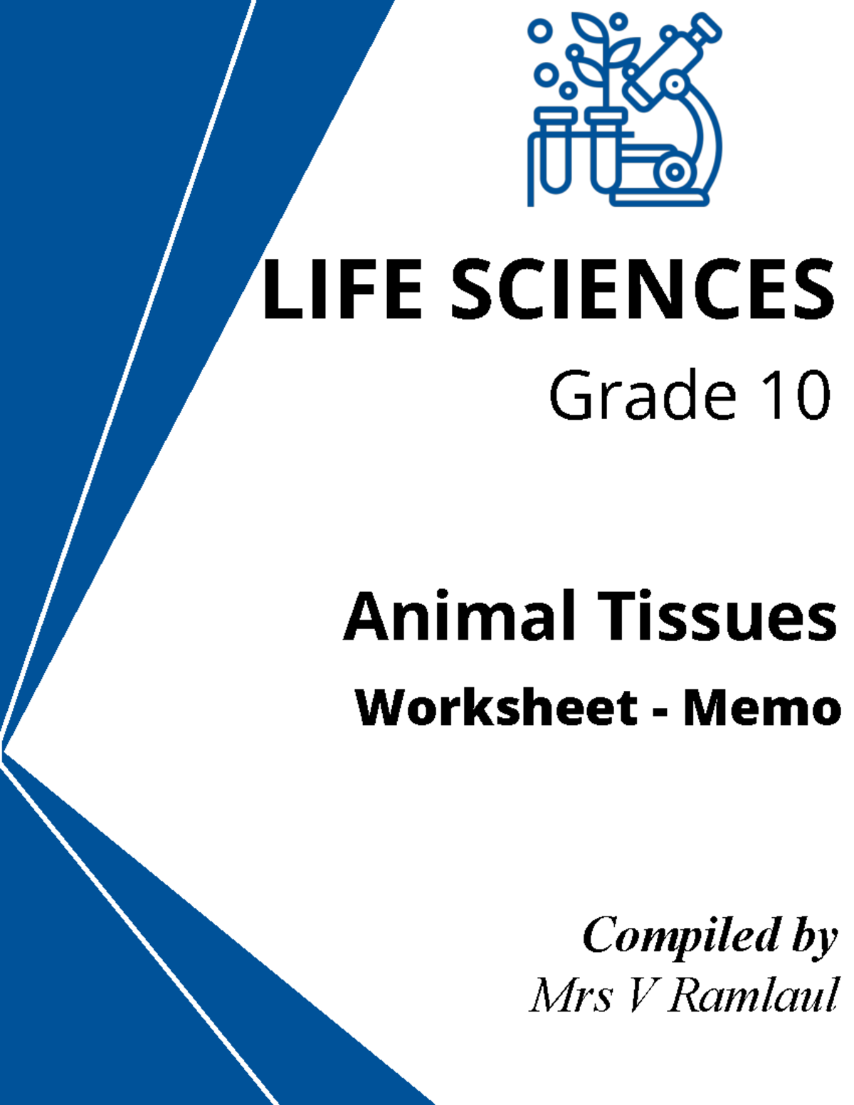 Gr10 LS Animal Tissues MEMO - LIFE SCIENCES Animal Tissues Grade 10 ...
