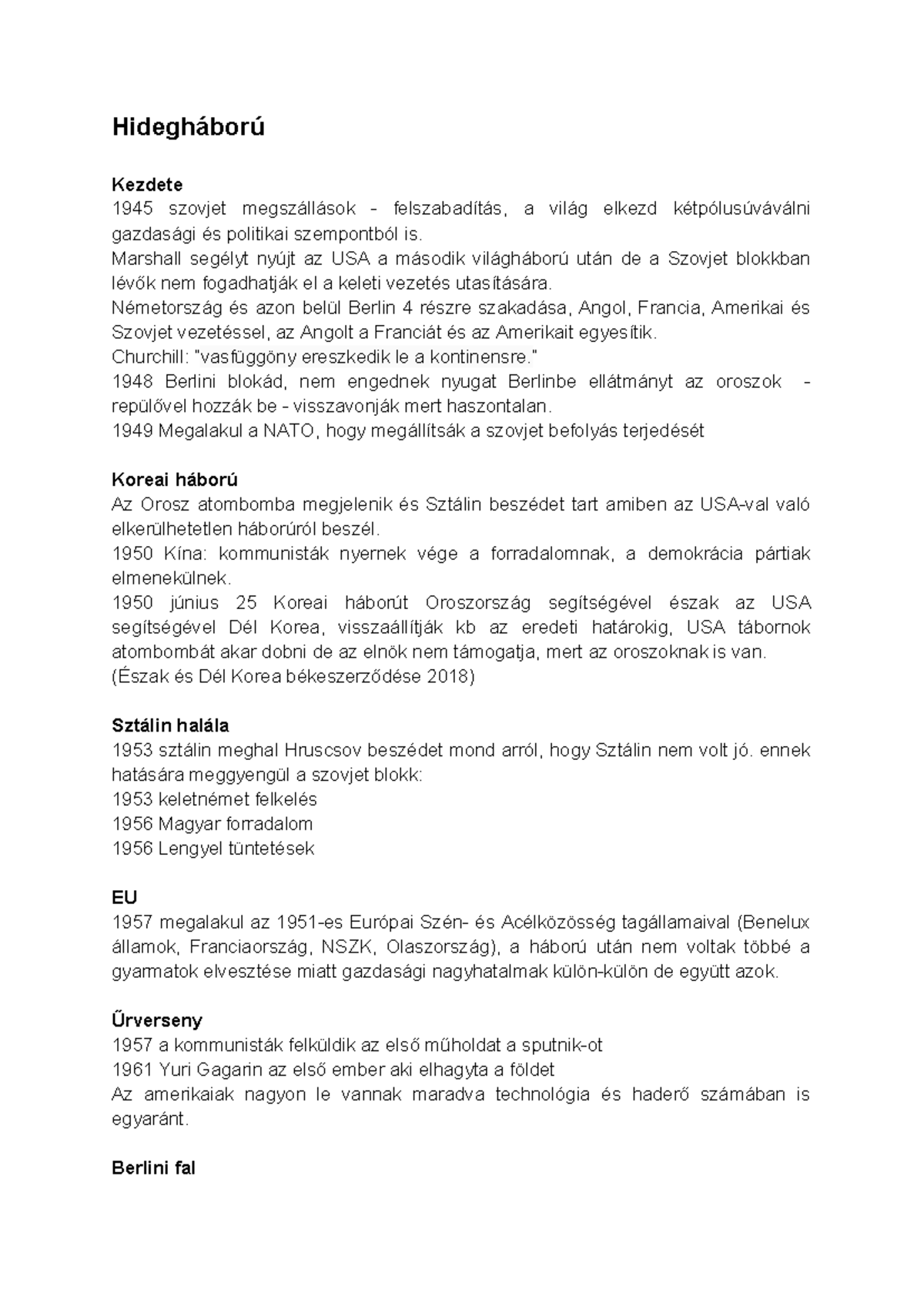 Hidegháború - hideg volt - Hidegháború Kezdete 1945 szovjet ...
