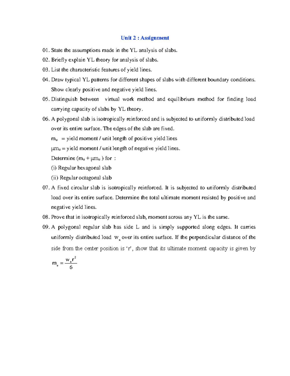 Assignment 2 - provide me notes for practice - Unit 2 : Assignment ...