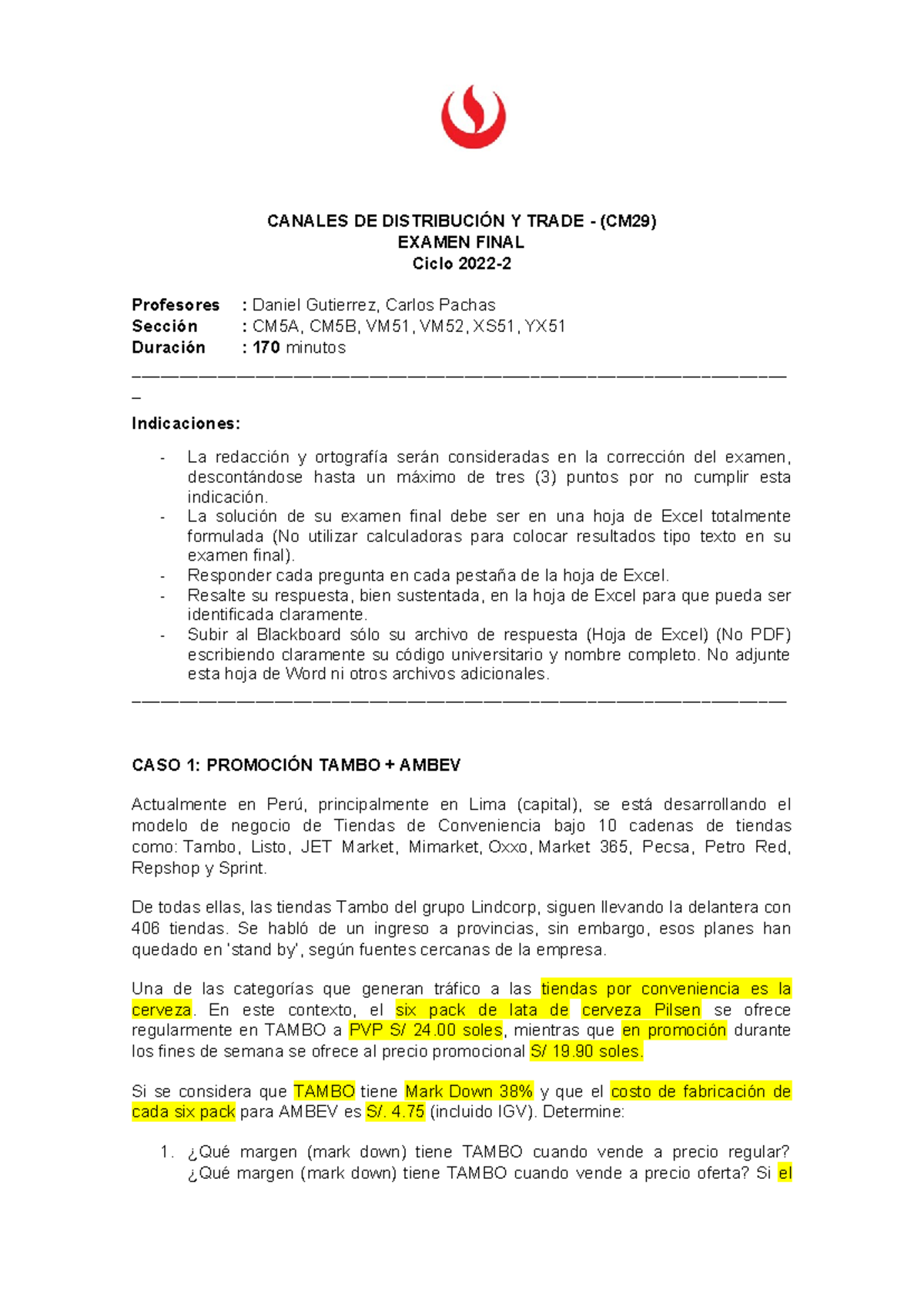 CM29 A Canales de Distribución y Trade Marketing Examen Final 2022 2 ...