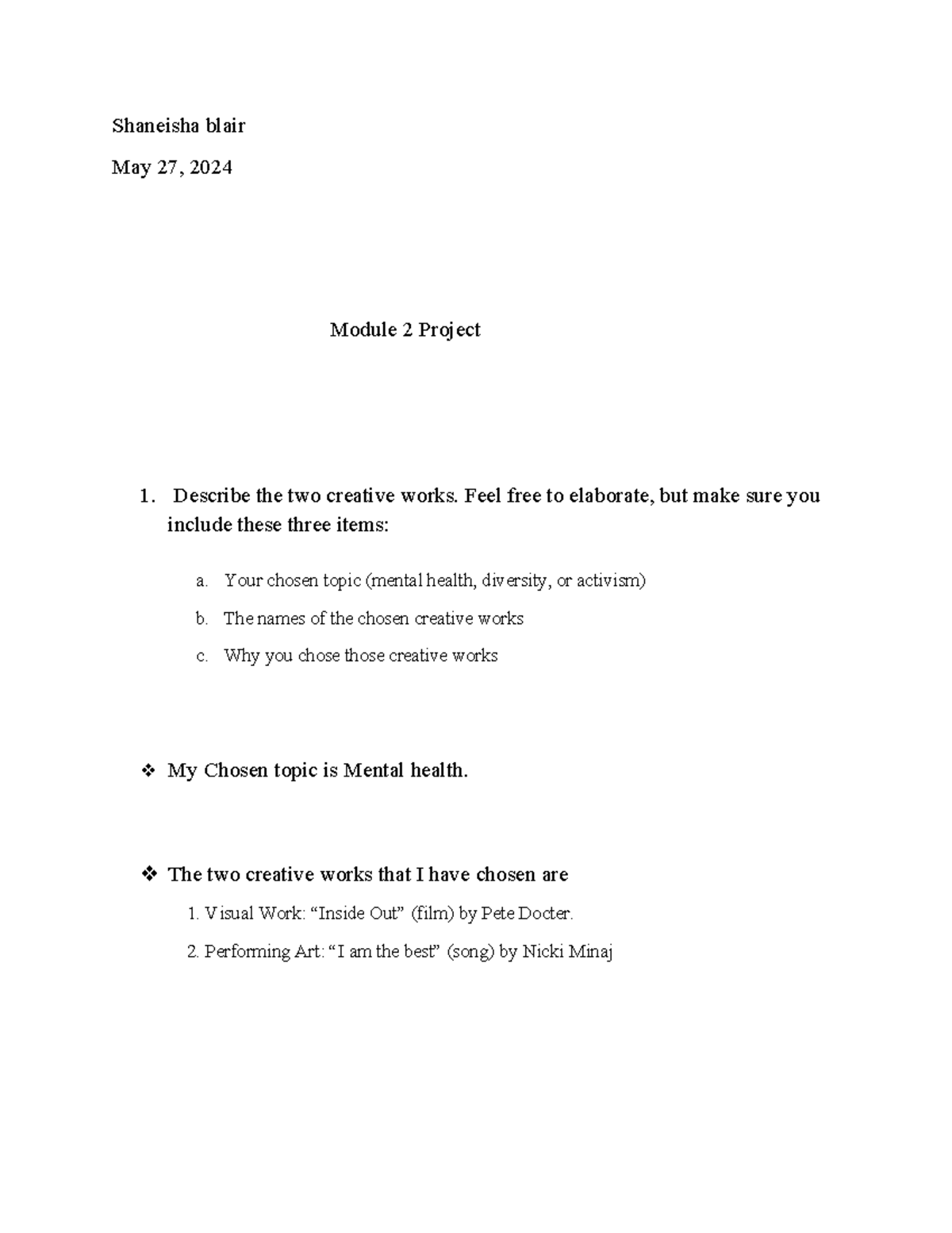 Module+2x - for example - Shaneisha blair May 27, 2024 Module 2 Project ...