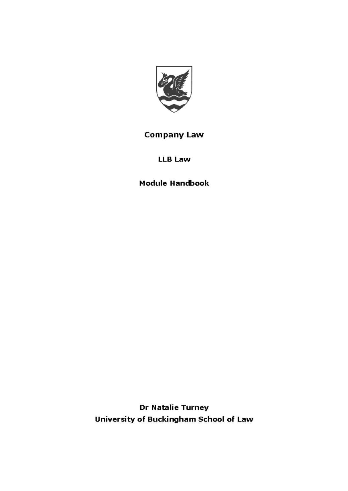 Module Handbook - Company Law LLB Law Module Handbook Dr Natalie Turney ...