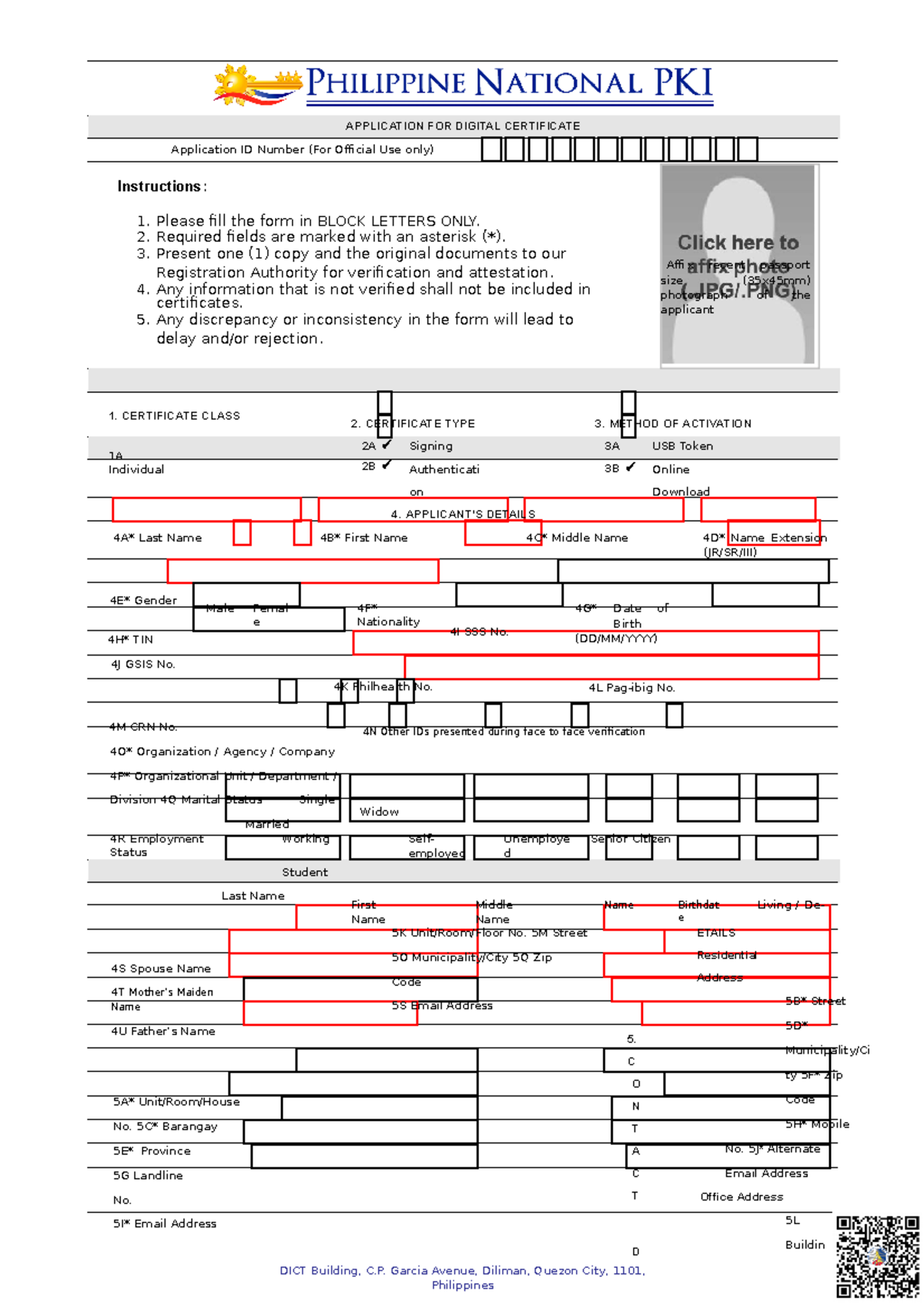 Pnpki-Application Form - DICT Building, C. Garcia Avenue, Diliman ...