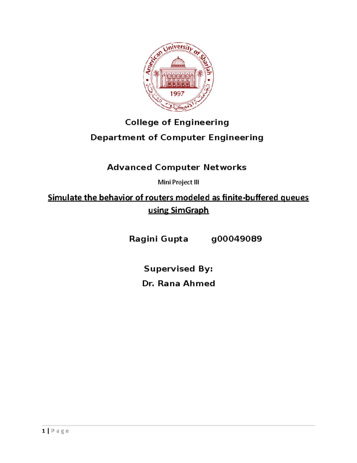 Miniproject 3 - College of Engineering Department of Computer ...