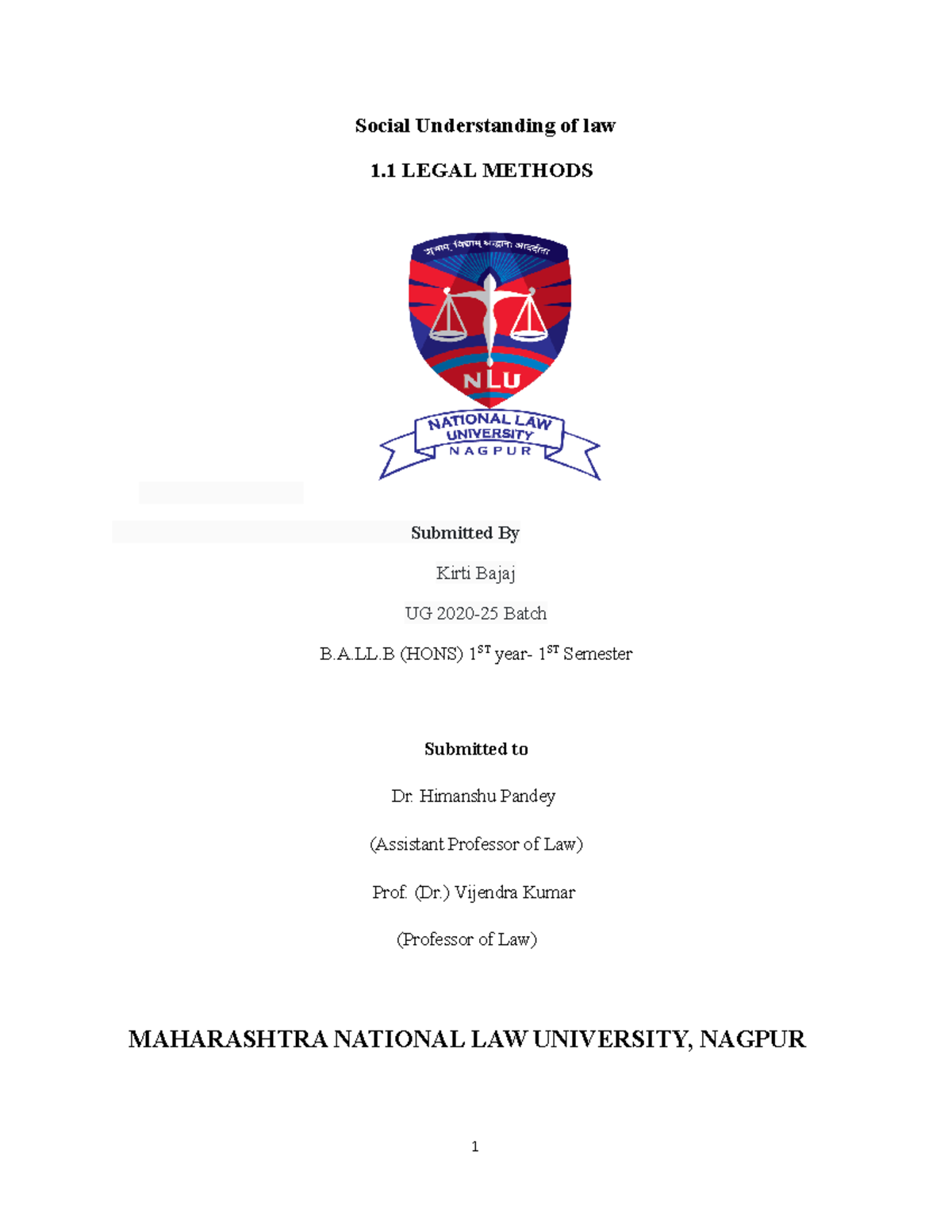 Legal Methodology - Social Understanding of law 1 LEGAL METHODS ...