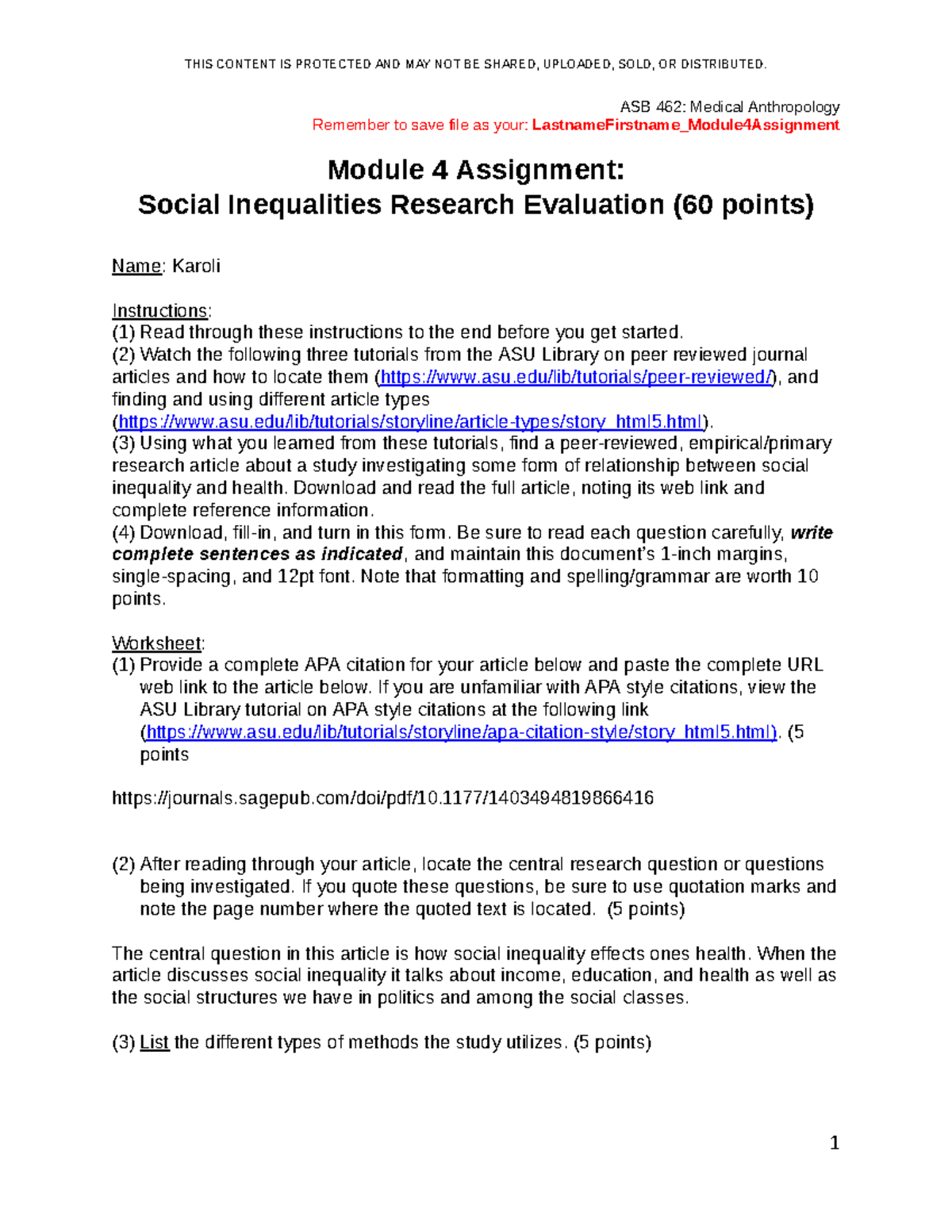 ASB462 Module 4Assignment Answer Sheet - Google Docs - THIS CONTENT IS ...
