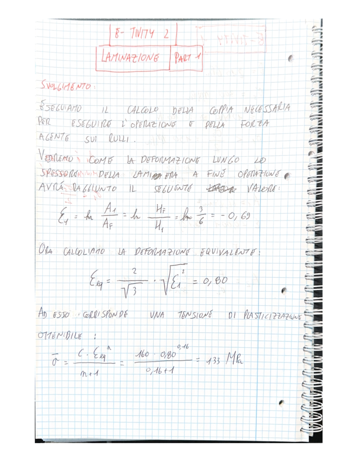 E-tivity 2 laminazione - TIVITY 2 If LAMINAZIONE PART 1 SVOL64MENTO ...