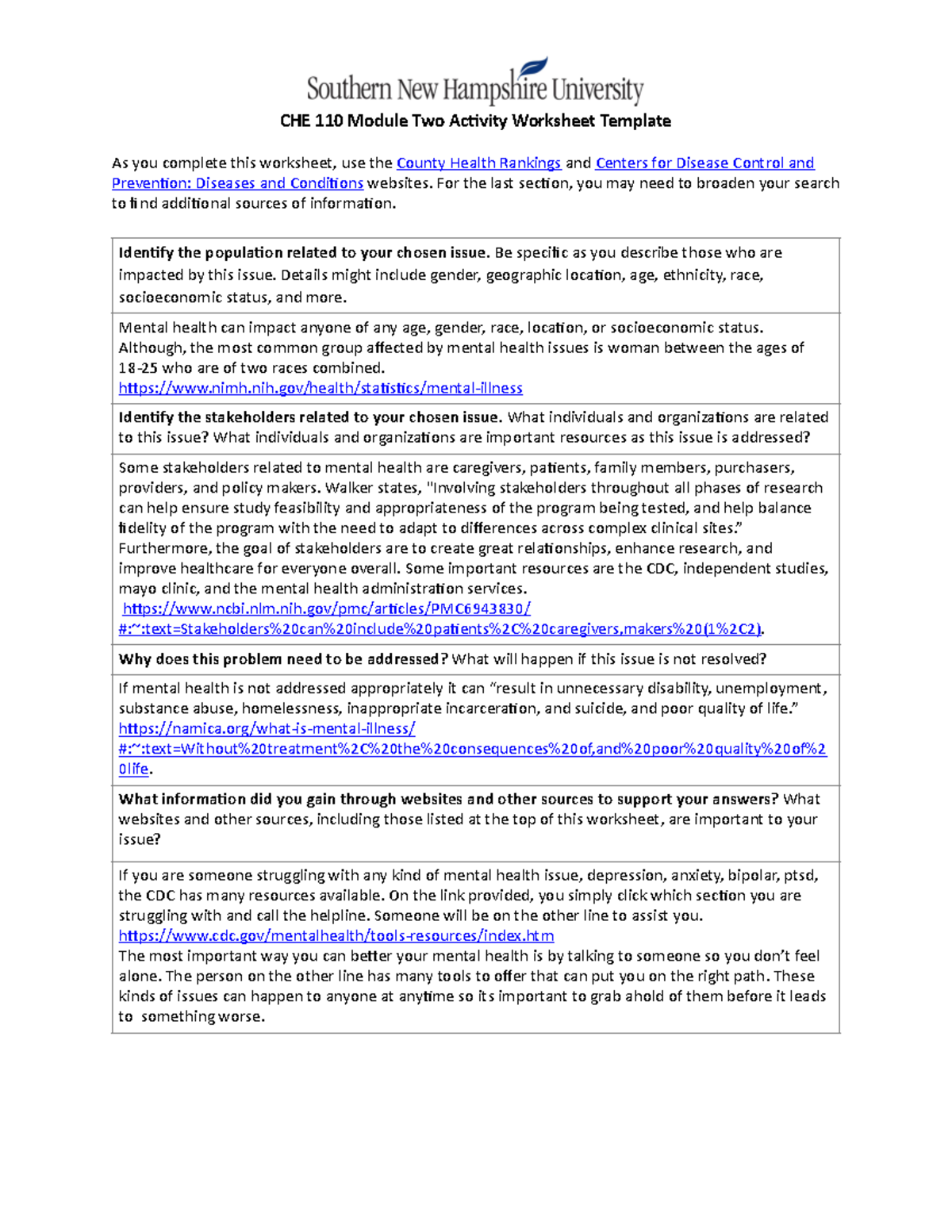 Che110 module two worksheet completed - CHE 110 Module Two Ac 1 vity ...