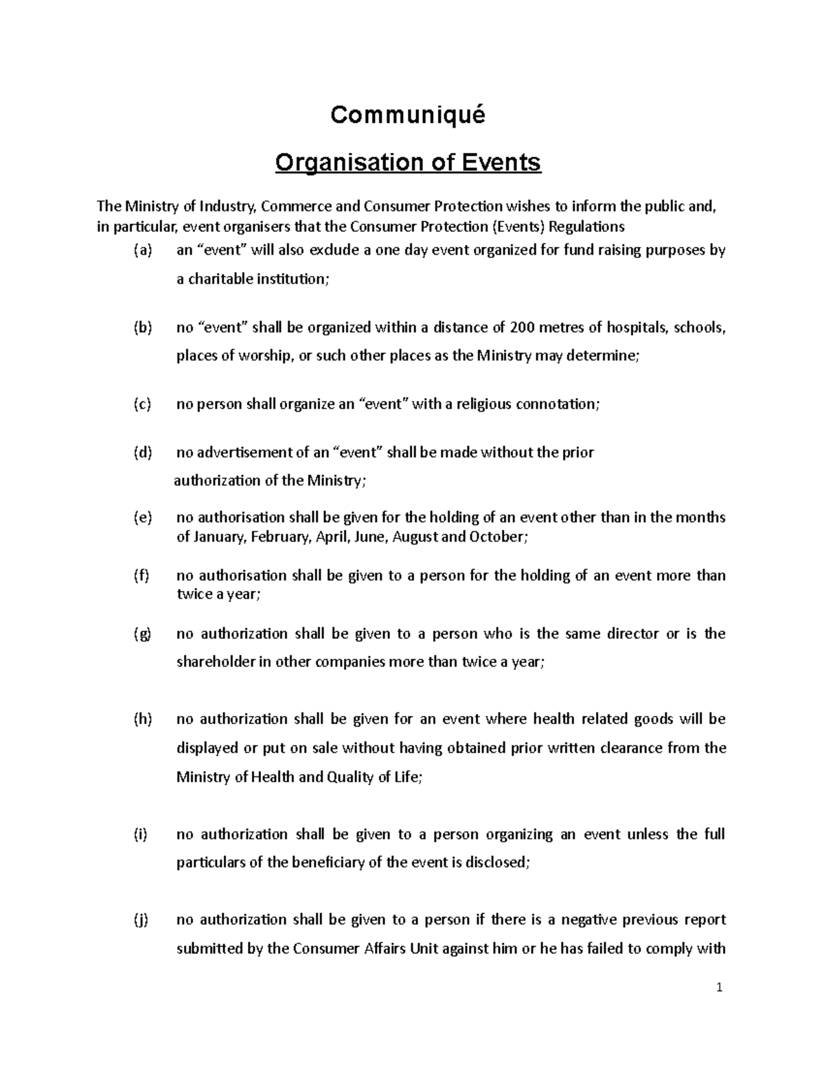Event planning procedures for event management - Communiqué ...