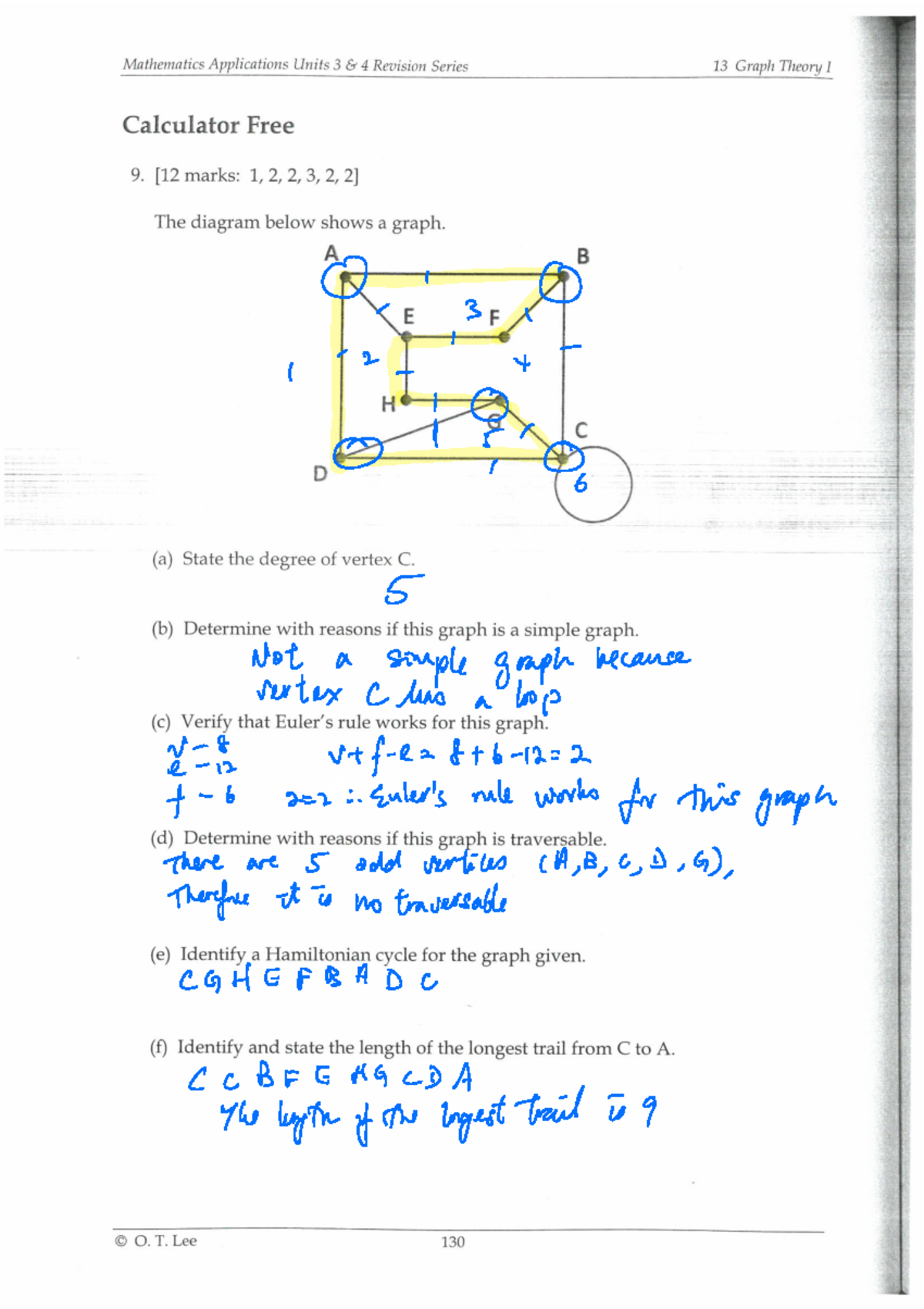 Review of graph theory answers - ####### O is Q y 2 f o i'o 6 5 Not a ...