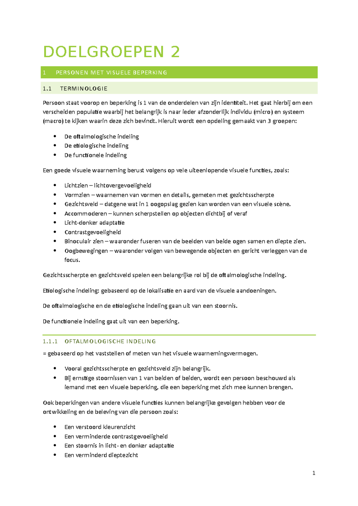 Doelgroepen 2 - vooral ppt's - DOELGROEPEN 2 1 PERSONEN MET VISUELE ...