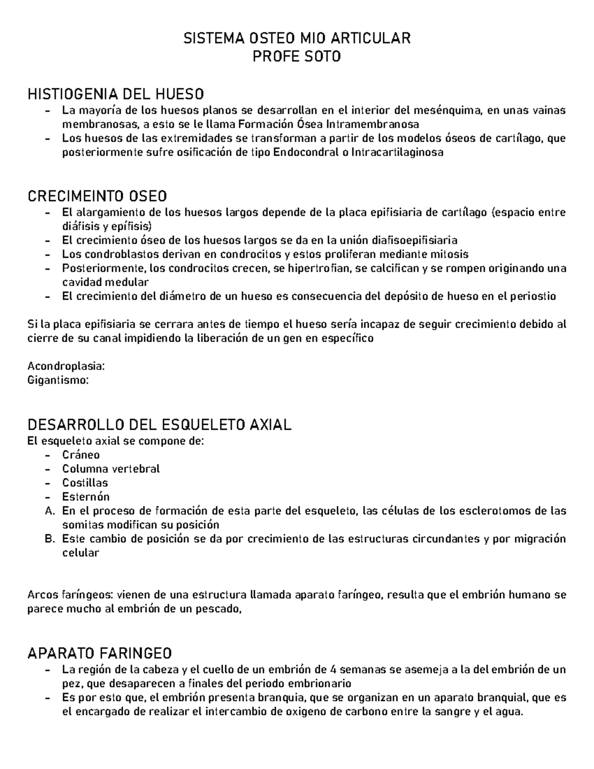 Sistema Osteo MIO Articular. GUIA - SISTEMA OSTEO MIO ARTICULAR PROFE SOTO HISTIOGENIA DEL HUESO ...
