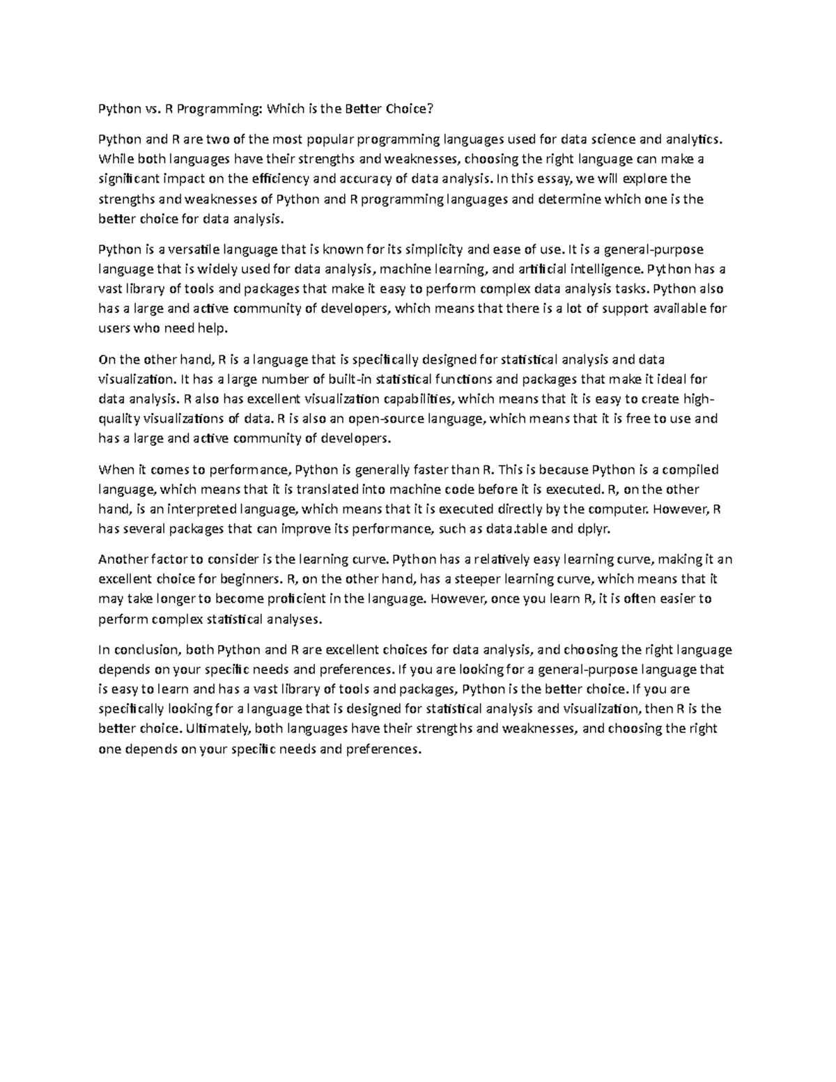 Python vs - R Programming: Which is the Better Choice? Python and R are ...