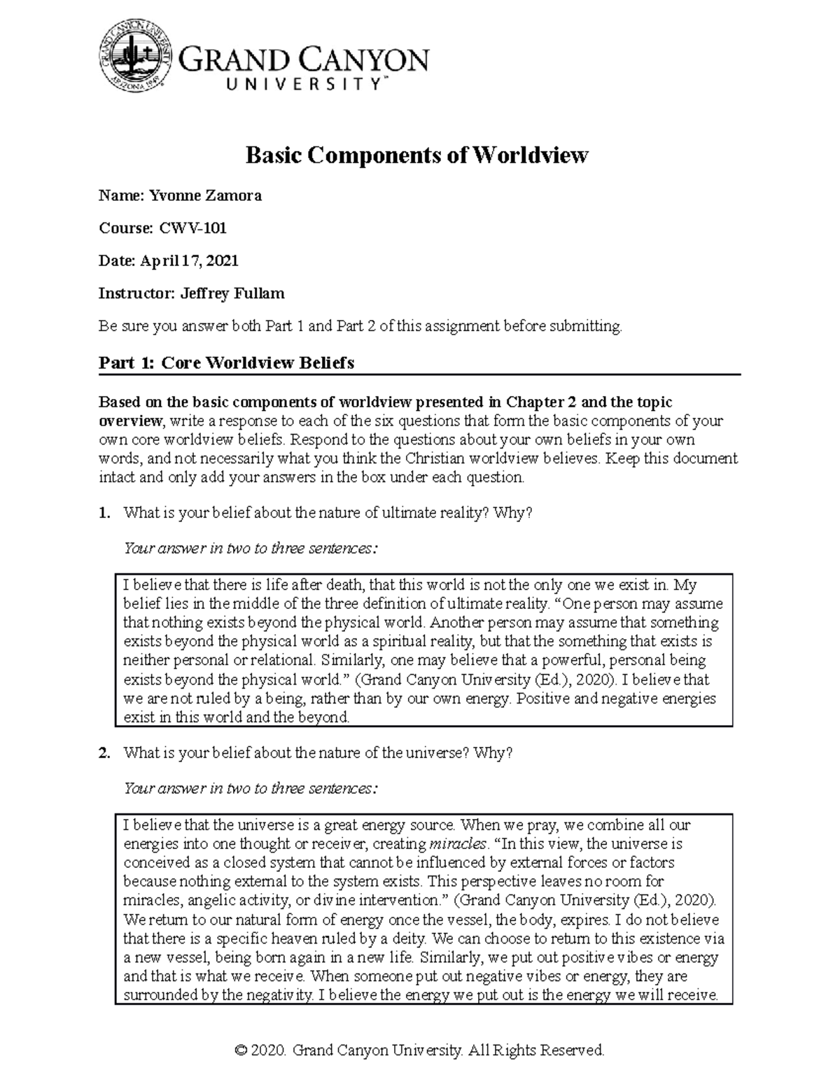 Topic 1 CWV 101 - basic components of worldview - Basic Components of ...