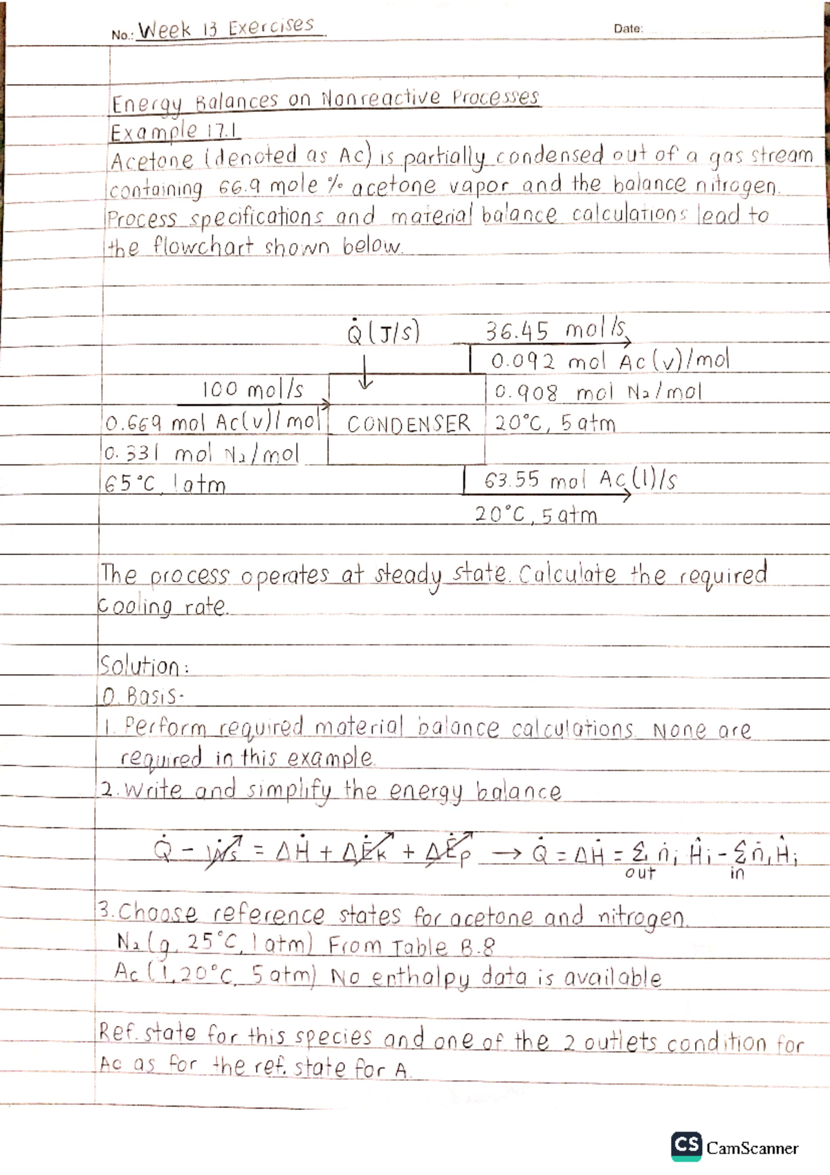 Energy Balances on Nonreactive Processes - Mass and Energy Balance ...