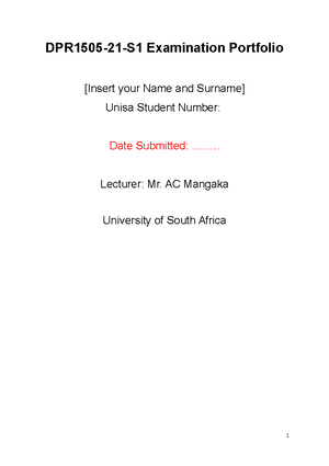 DPR1507 Assignment 1 2024 - UNDERSTANDING THE MEDIA (DPR1507) ASSIGNMENT 1 DUE DATE: 11 March ...